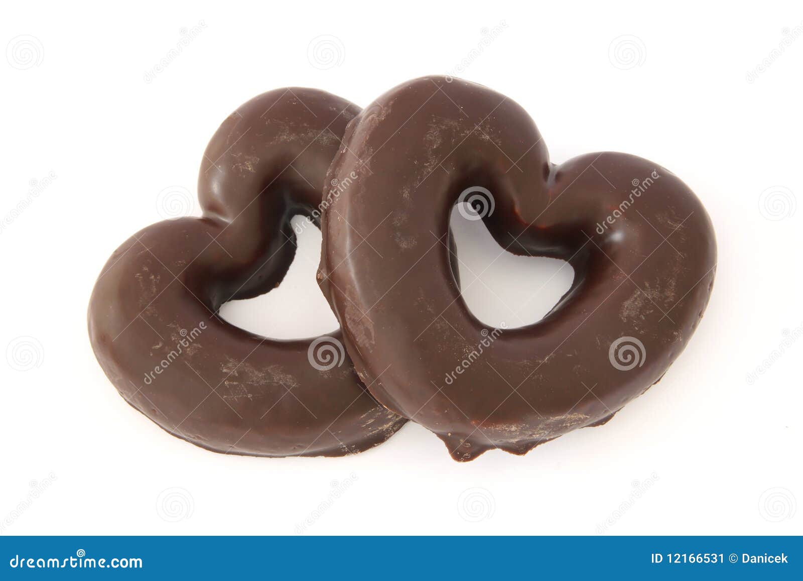 Chocolate Covered Gingerbread Hearts Stock Image - Image of shaped ...