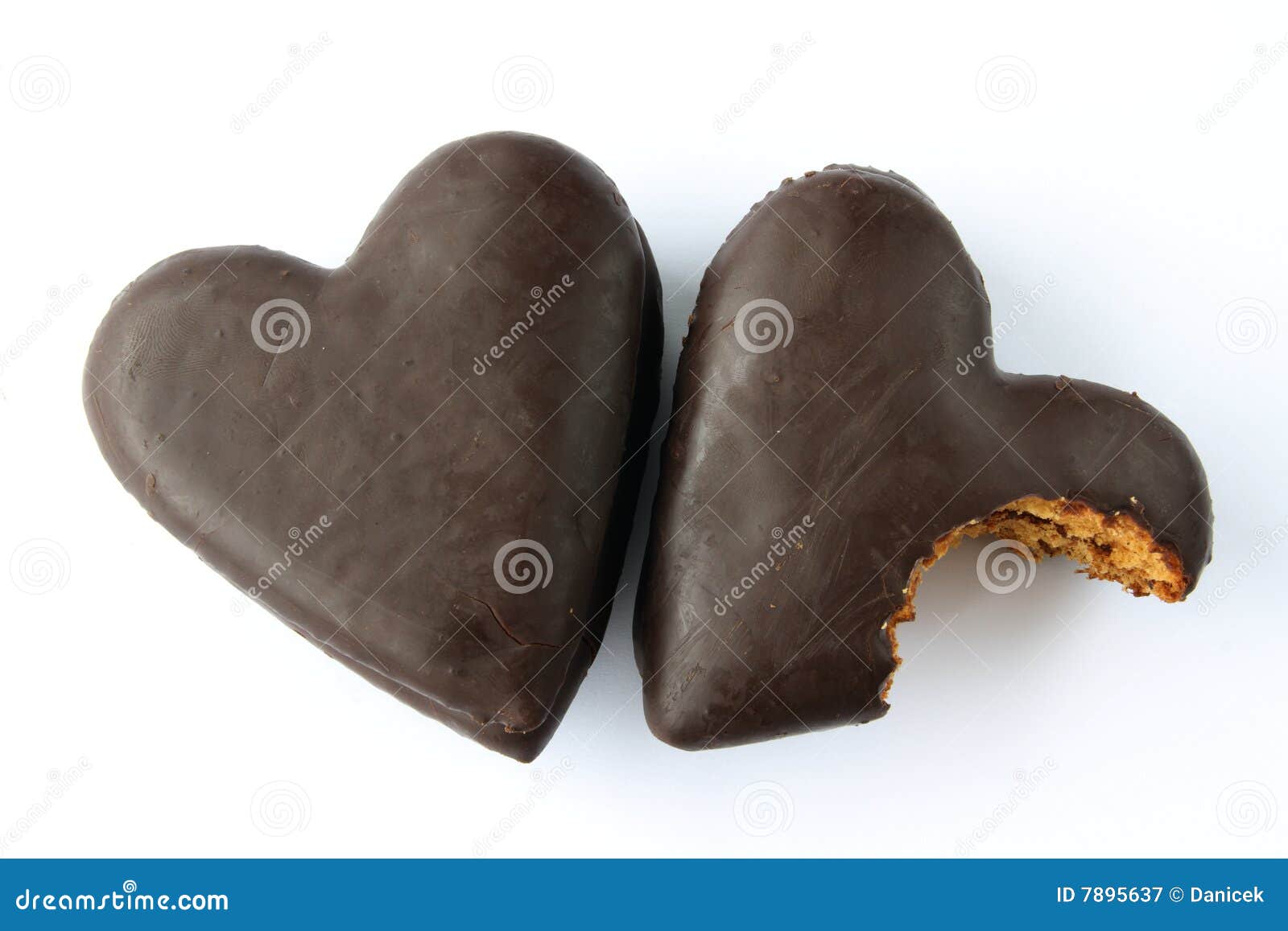 Chocolate Covered Gingerbread Hearts Stock Image - Image of christmas ...