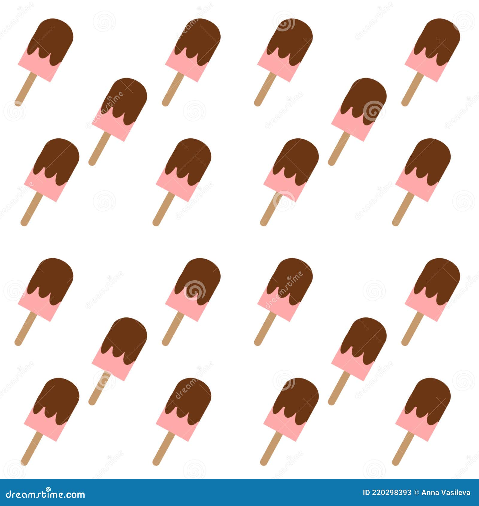 Chocolate Covered Ice Cream Pattern Stock Illustration - Illustration ...
