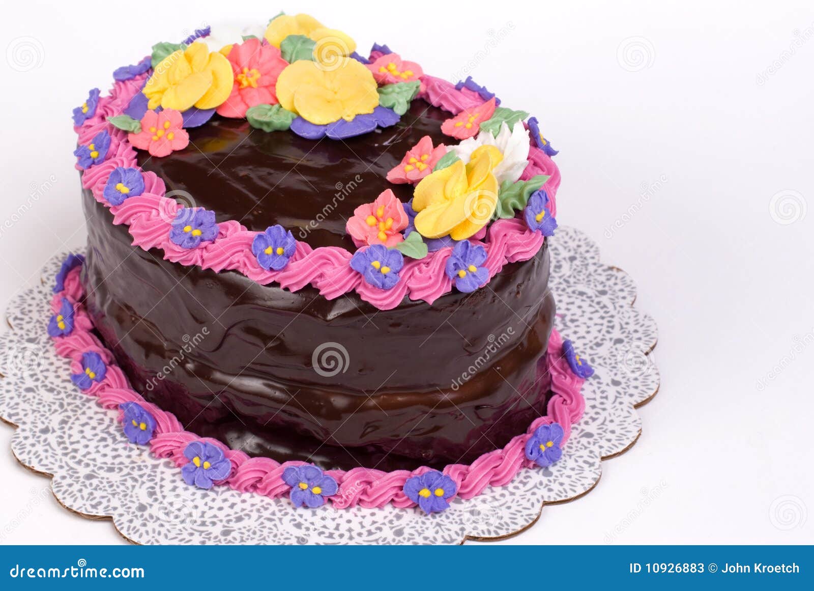 Chocolate Covered Oval Cake on White Stock Image - Image of special ...