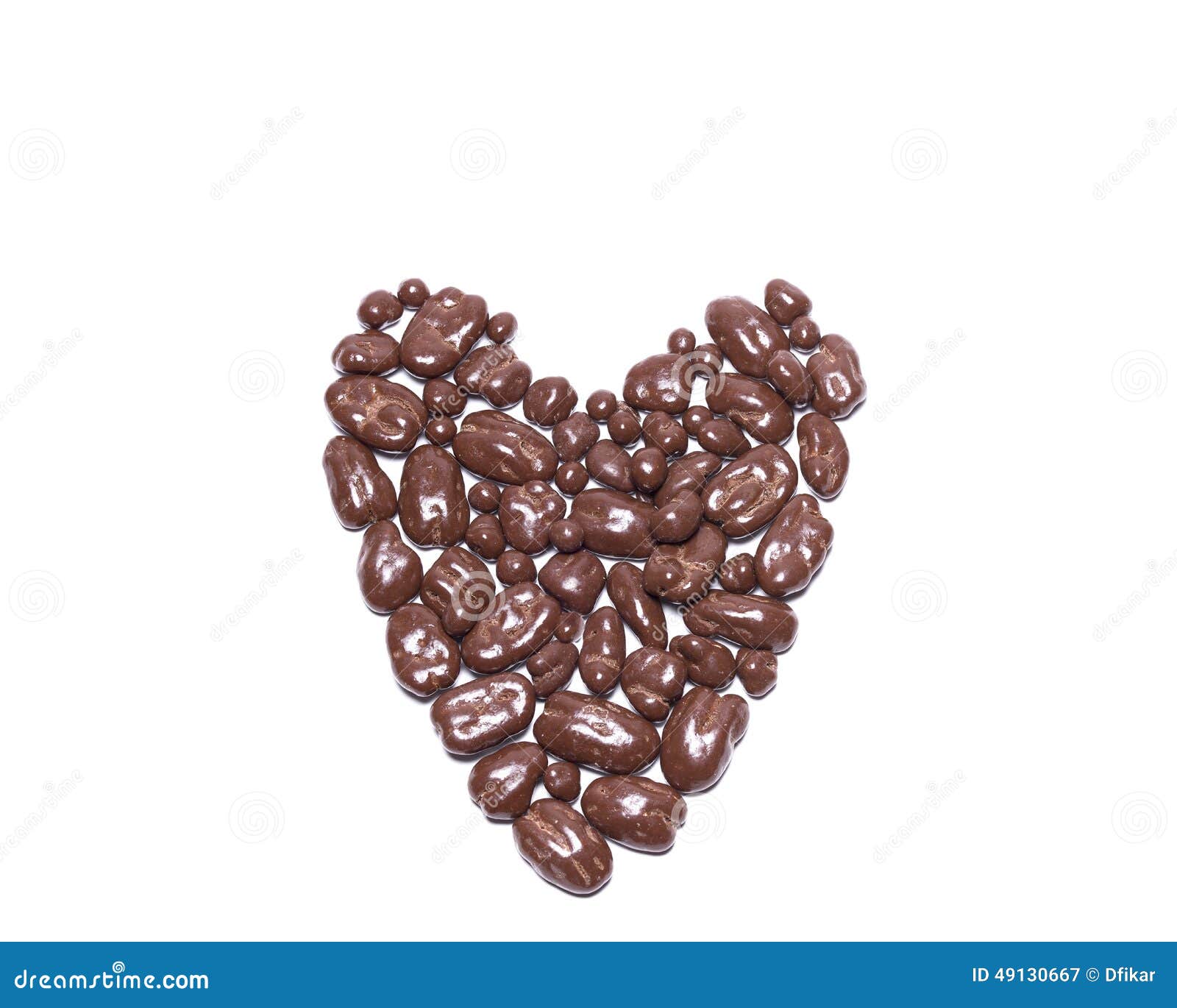 Chocolate Covered Pecan Pieces Arranged in a Heart Shape Stock Image ...