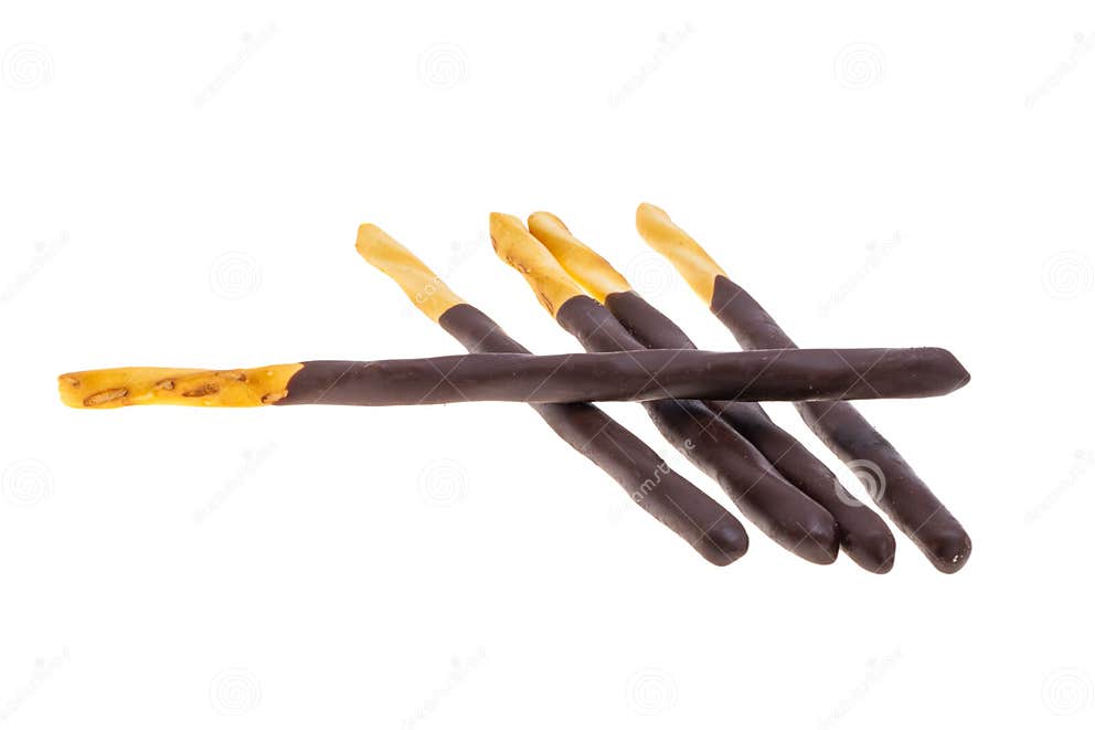 Chocolate Covered Sticks Isolated Stock Photo - Image of object ...