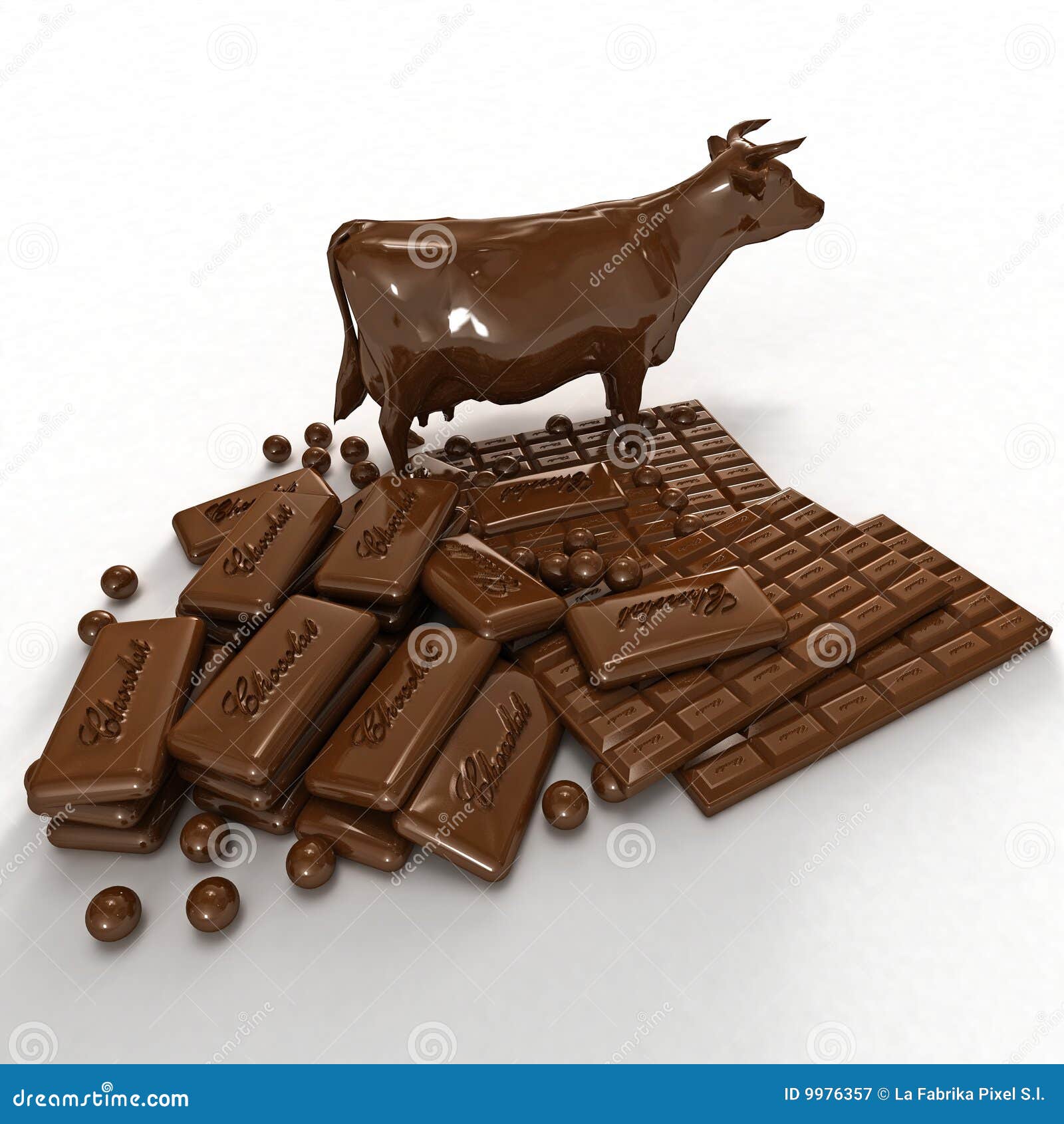 Chocolate cow stock illustration. Illustration of drops - 9976357