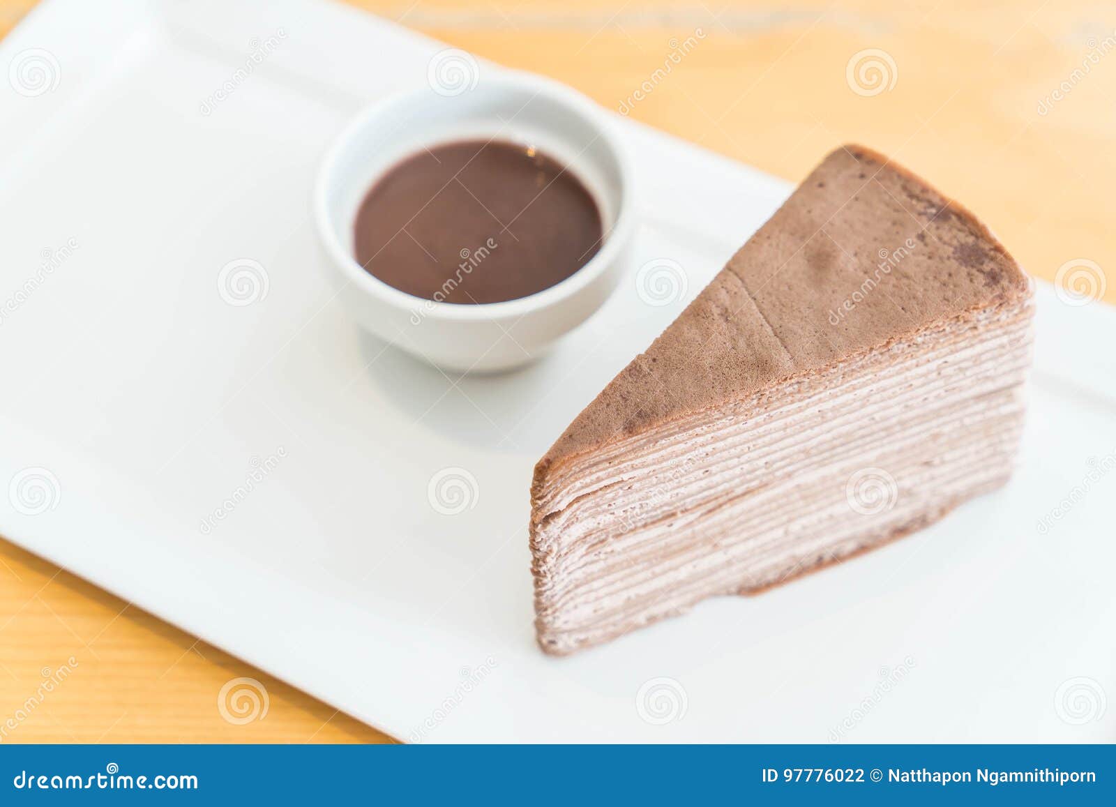 Chocolate crape cake stock photo. Image of white, bakery - 97776022