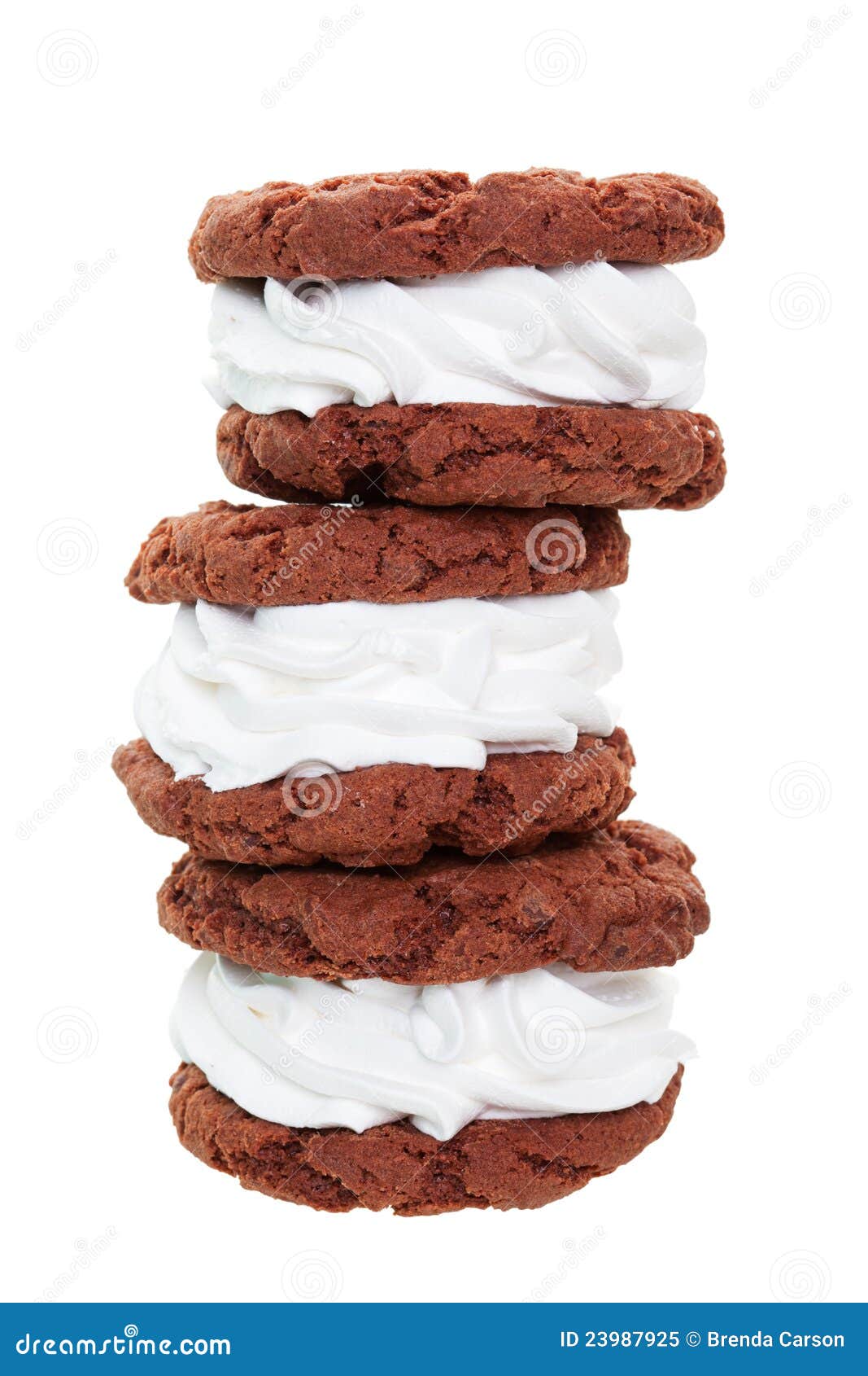 Chocolate Cream Filled Cookie Stack Stock Image - Image of pile, cream ...