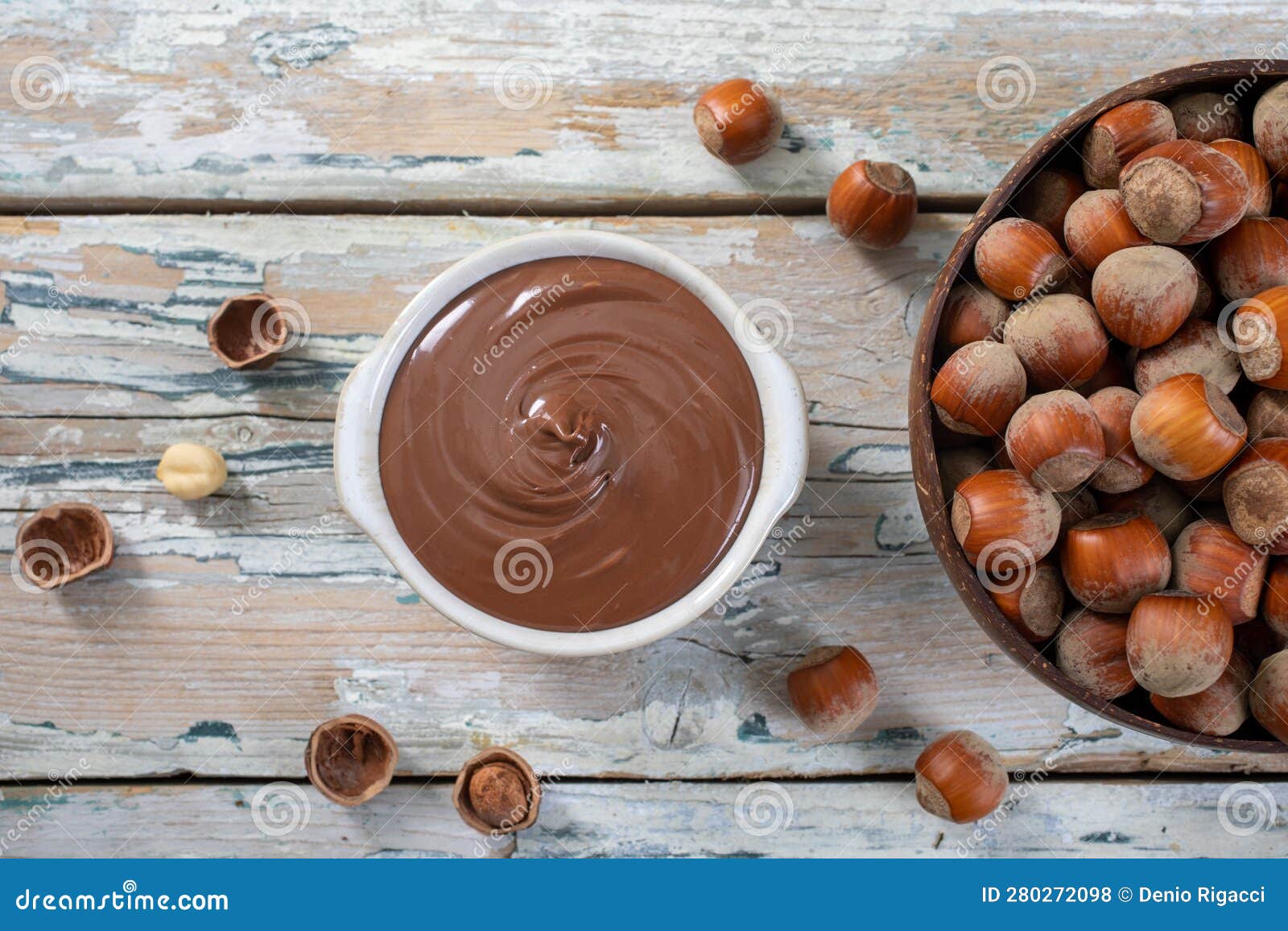 Chocolate Cream and Hazelnuts Stock Photo - Image of view, plant: 280272098