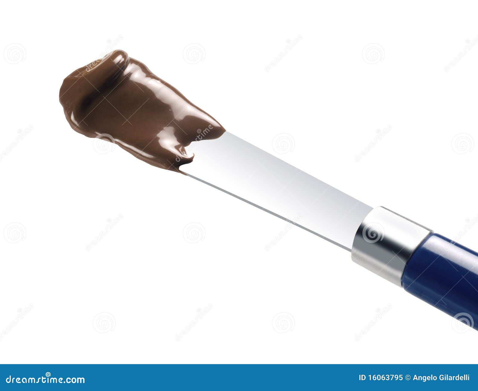 Chocolate cream on knife stock image. Image of isolated - 16063795