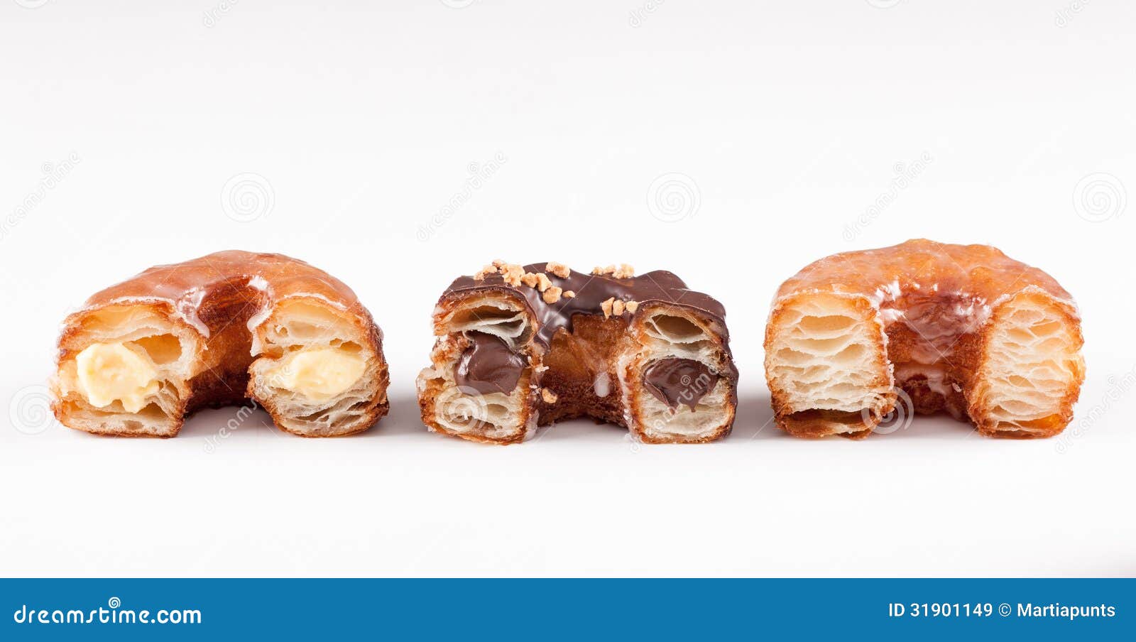 Chocolate, Cream and Original Croissant and Doughnut Mixture Stock ...