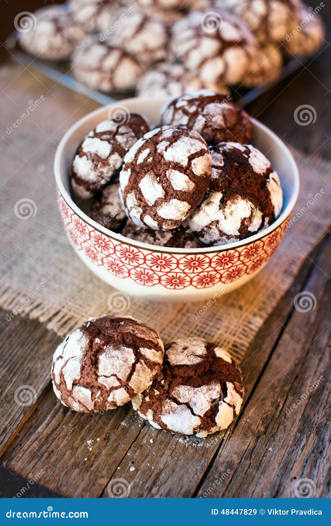 Chocolate Crinkles stock image. Image of cocoa, cookies - 48447829