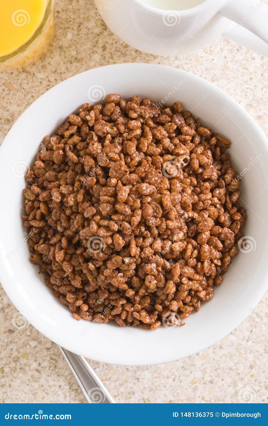 Chocolate Crispy Rice Cereal Stock Image - Image of flavor, pitcher ...