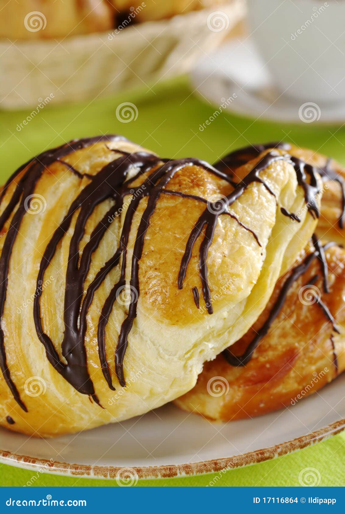 Chocolate Croissant stock photo. Image of plate, french - 17116864