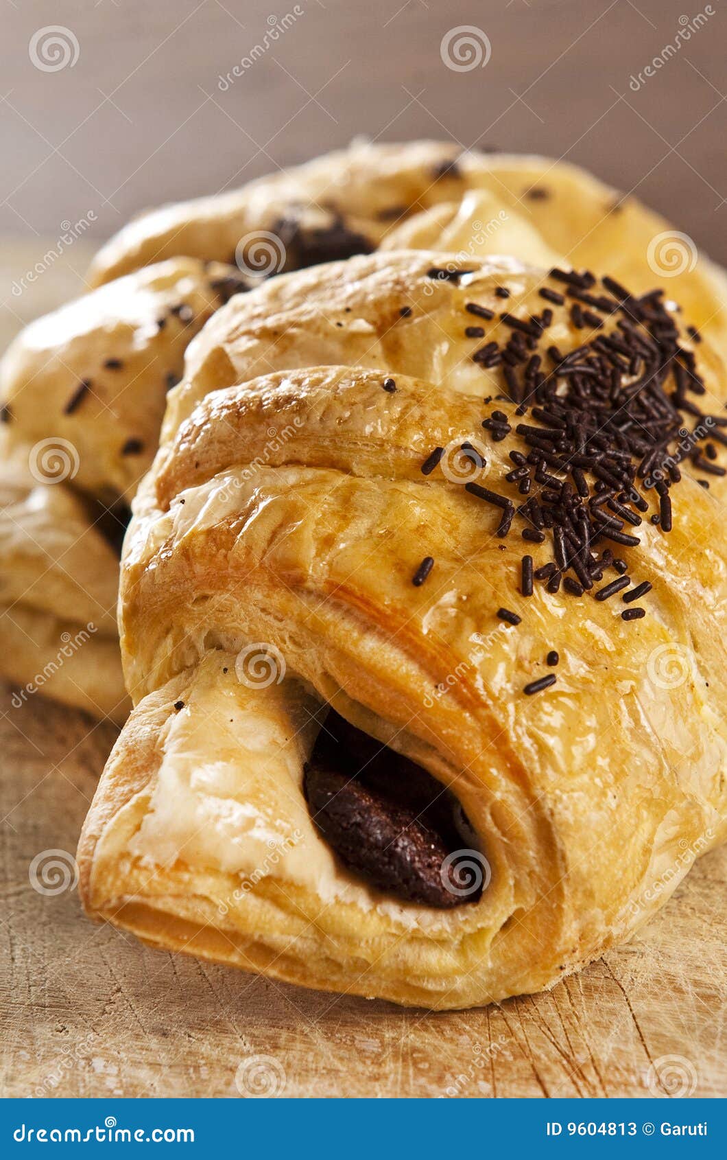 Chocolate croissant stock image. Image of tasty, croissant - 9604813