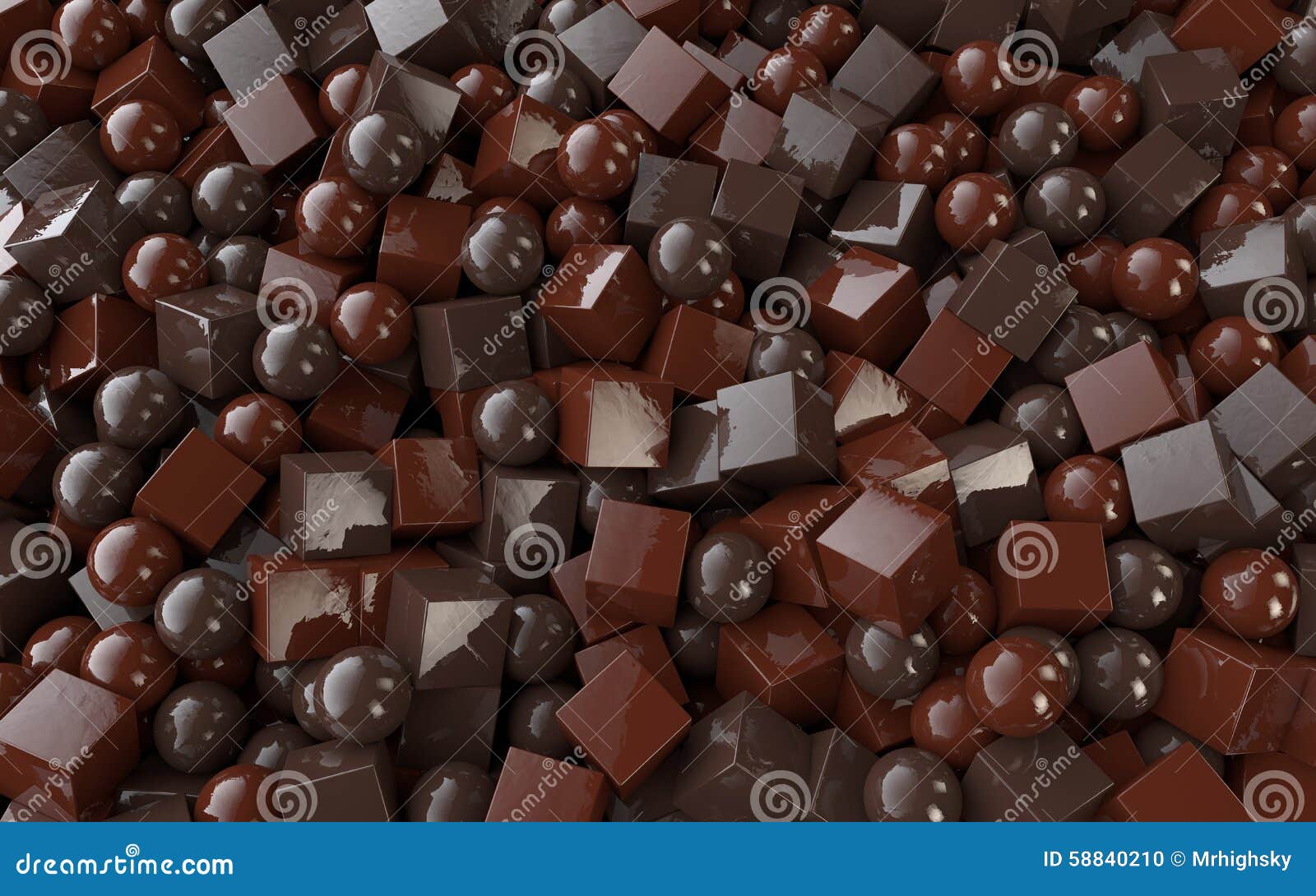 Chocolate cubes and balls stock illustration. Illustration of food ...