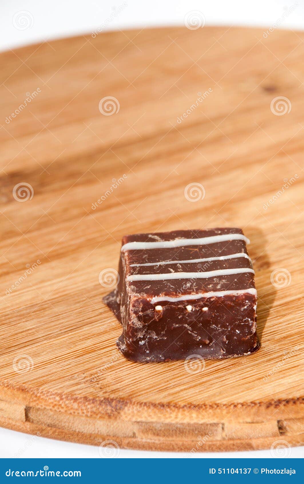 Chocolate Cubes on a Kitchen Wooden Board Stock Image - Image of crumb ...