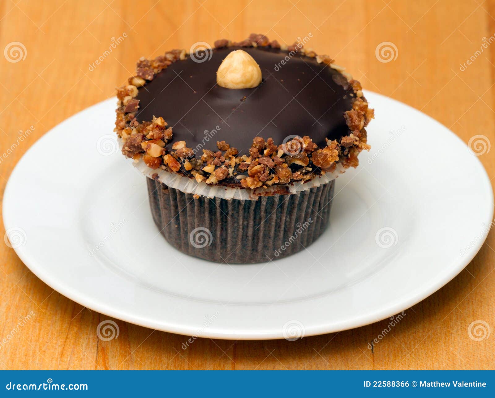 Chocolate Cupcake with Nuts Stock Photo - Image of cupcake, pastry ...