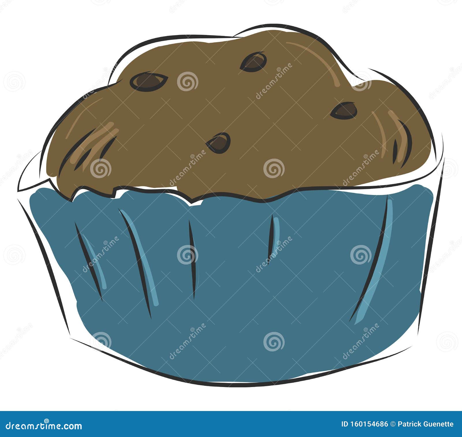 Chocolate Cupcake Vector Illustration Stock Vector - Illustration of ...