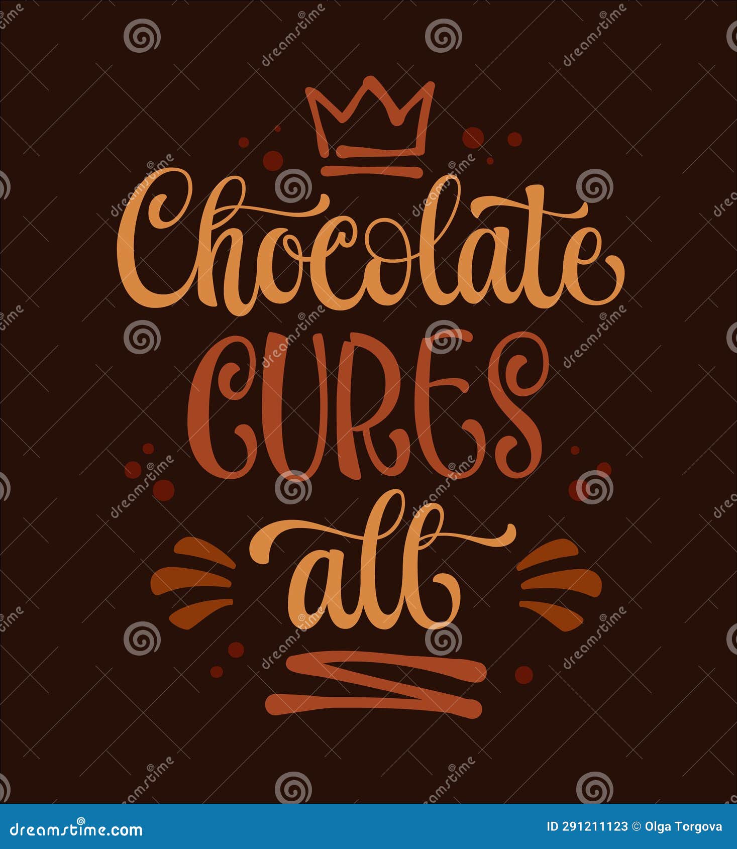 Chocolate Cures All, Chocolate Theme Calligraphy Motivational Text ...