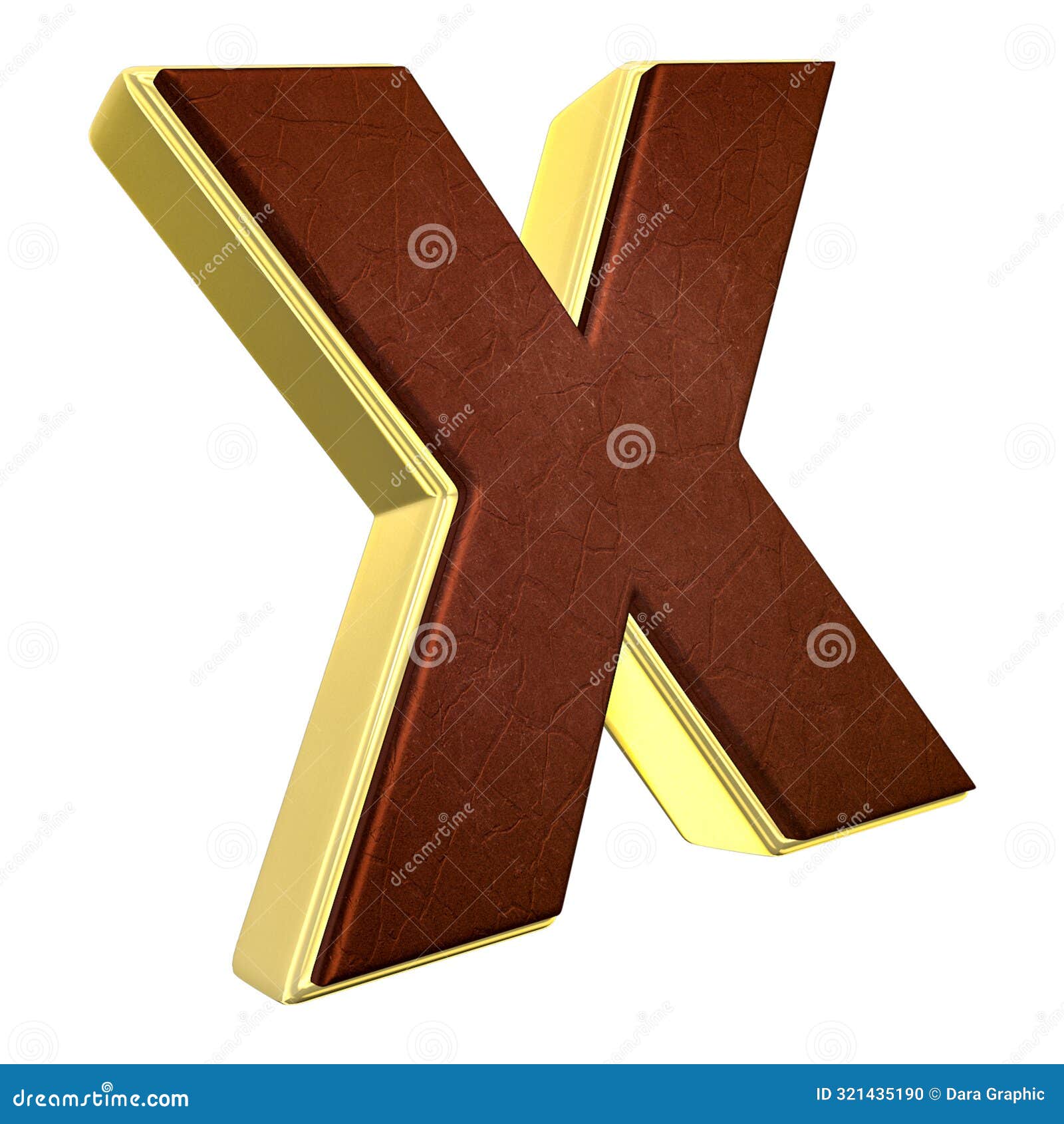 Chocolate X 3D Render with White Background Design Stock Illustration ...