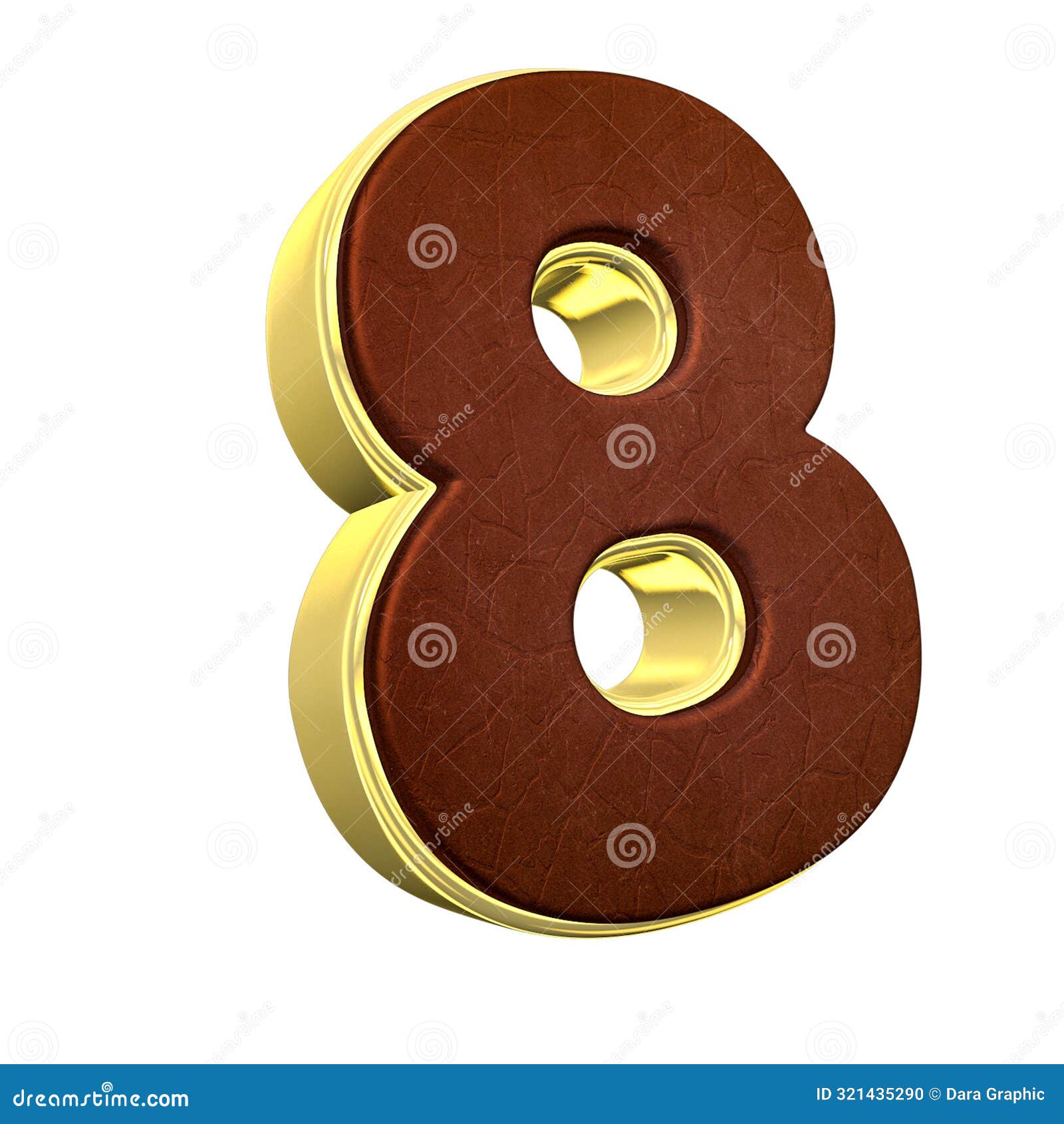 Chocolate 8 3D Render with White Background Design Stock Illustration ...