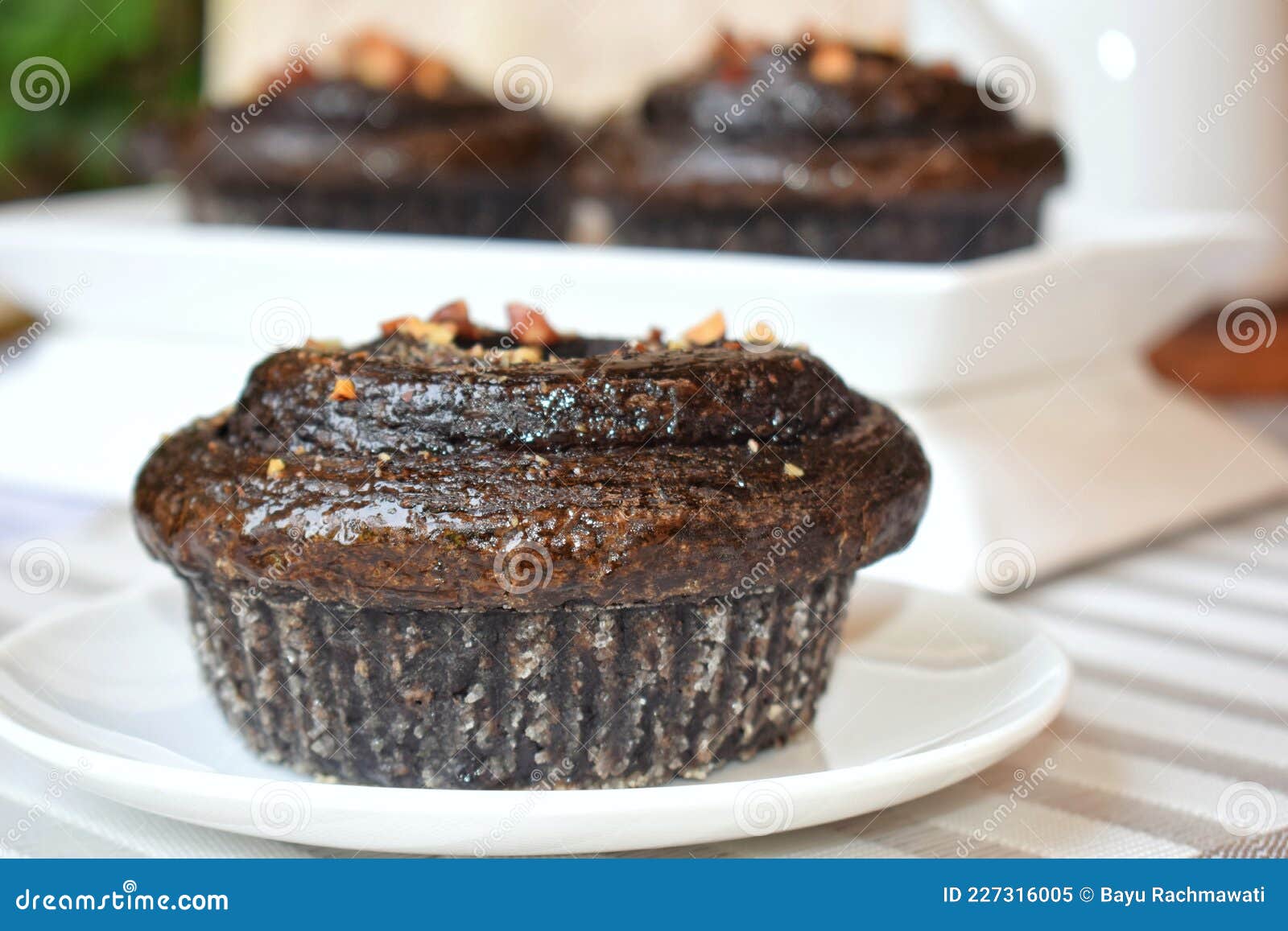 Chocolate Danish Pastry Served on White Plate Stock Image - Image of ...