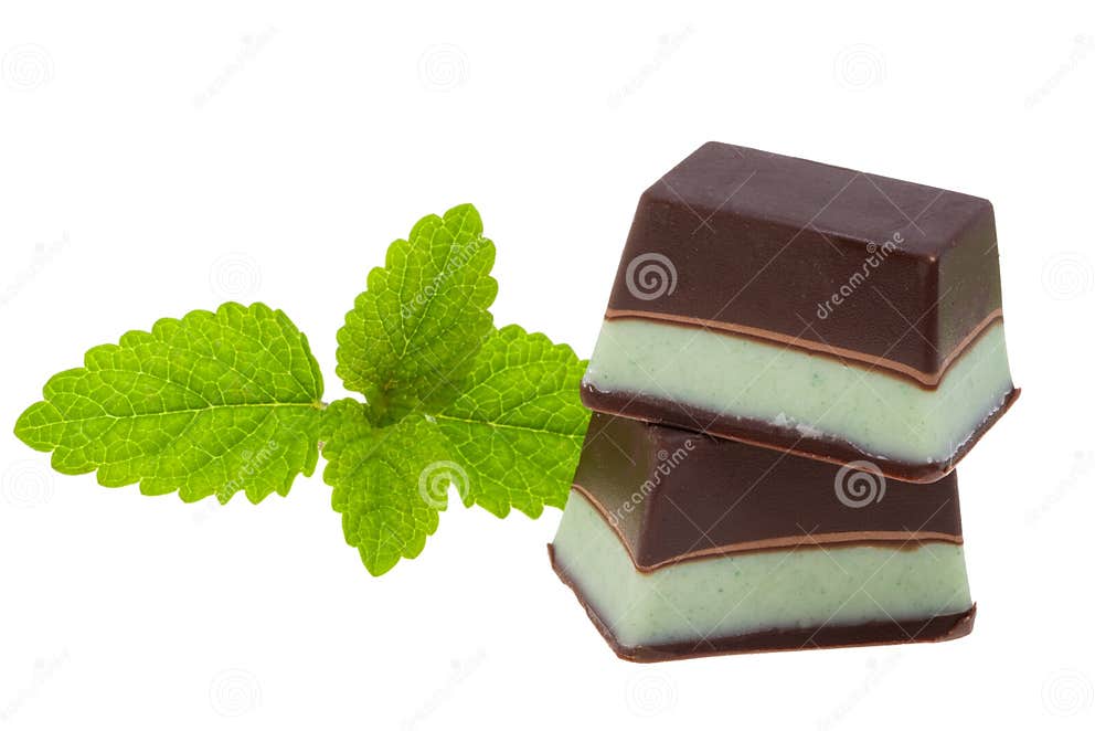 Chocolate Dark Peppermint Isolated Stock Image - Image of object ...