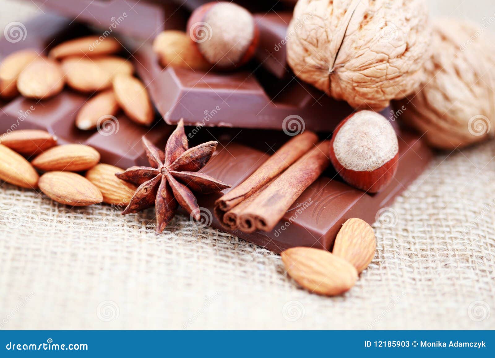 Chocolate with delicacies stock image. Image of cinnamon - 12185903