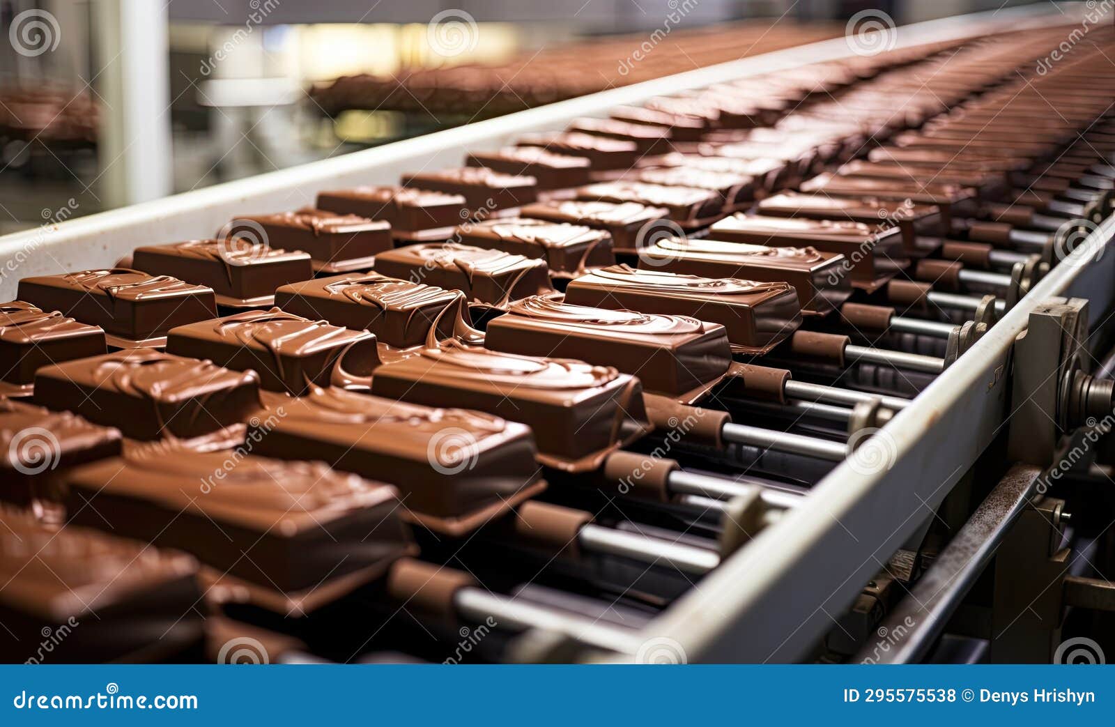 A Chocolate Delight on a Conveyor Belt Stock Illustration ...