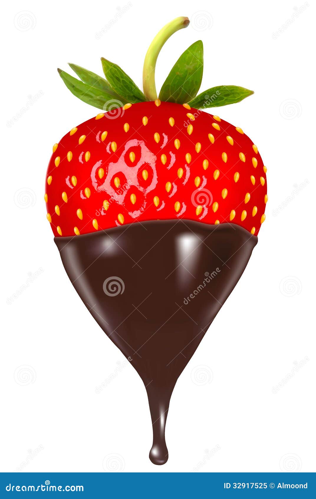 Chocolate Dipped Strawberry. Stock Vector - Illustration of horizontal ...