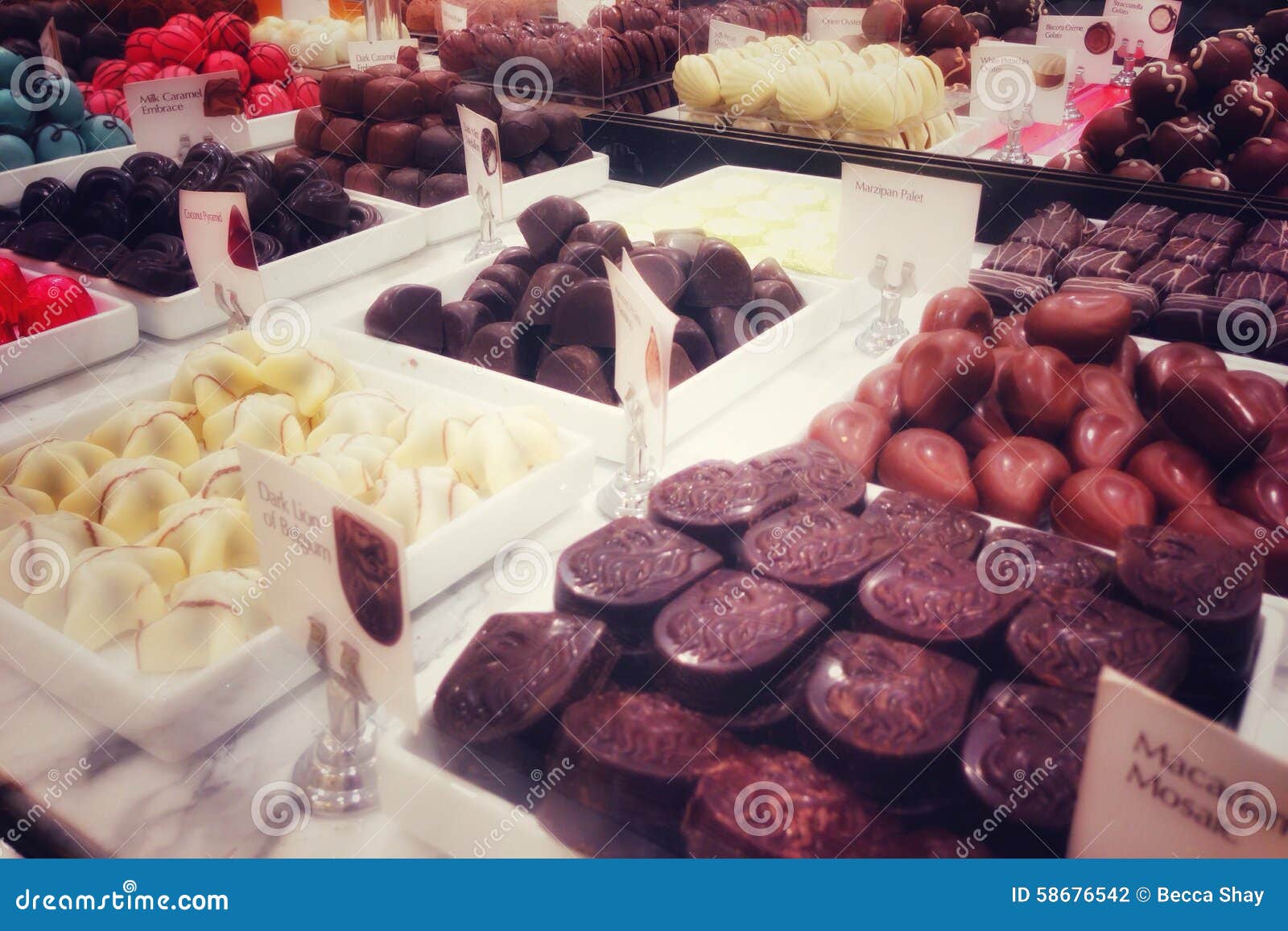 Chocolate display stock photo. Image of chocolate, treats - 58676542