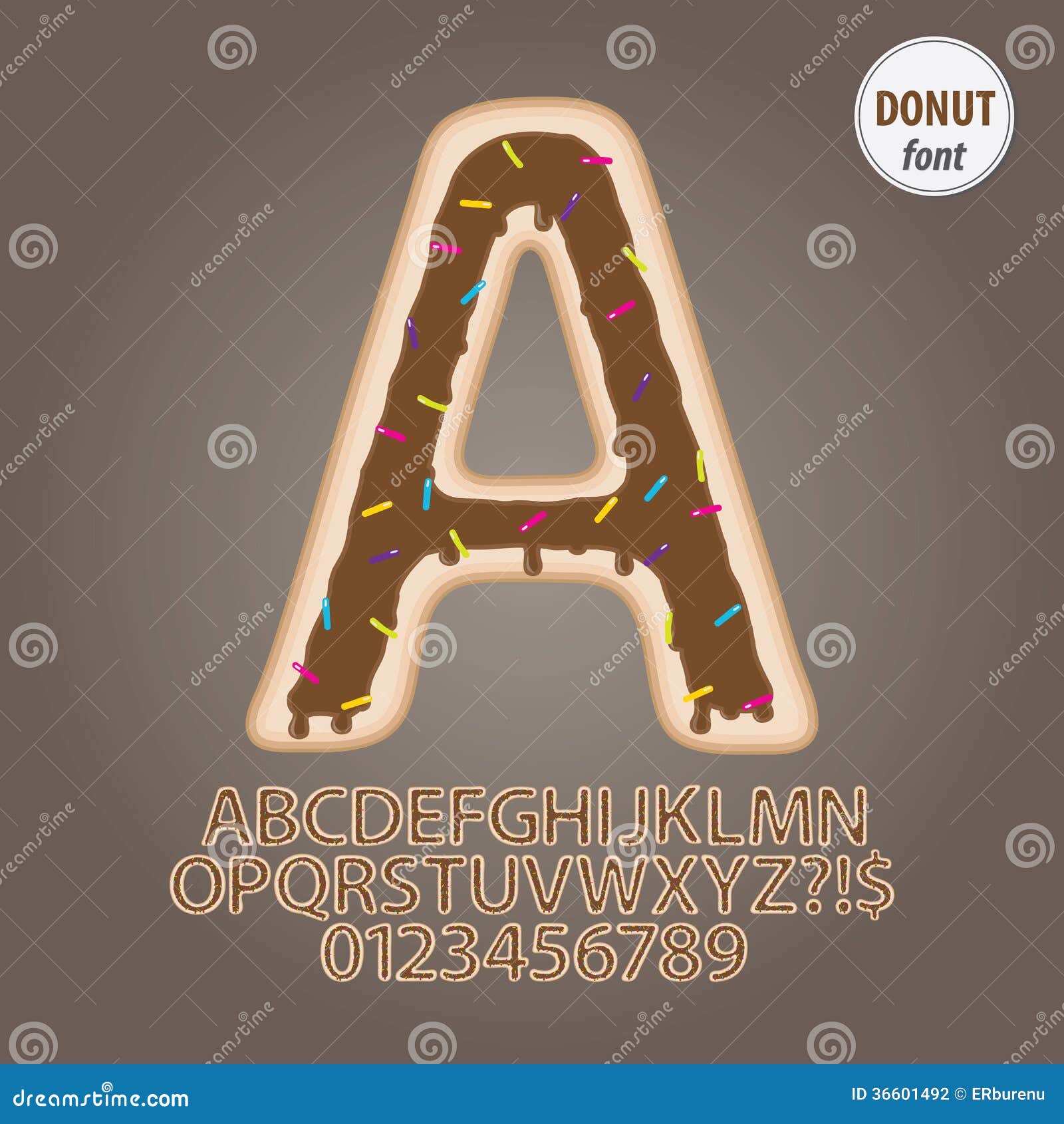 Donut ABC. Pie Alphabet. Baked In Oil Letters. Icing And Sprinkling ...
