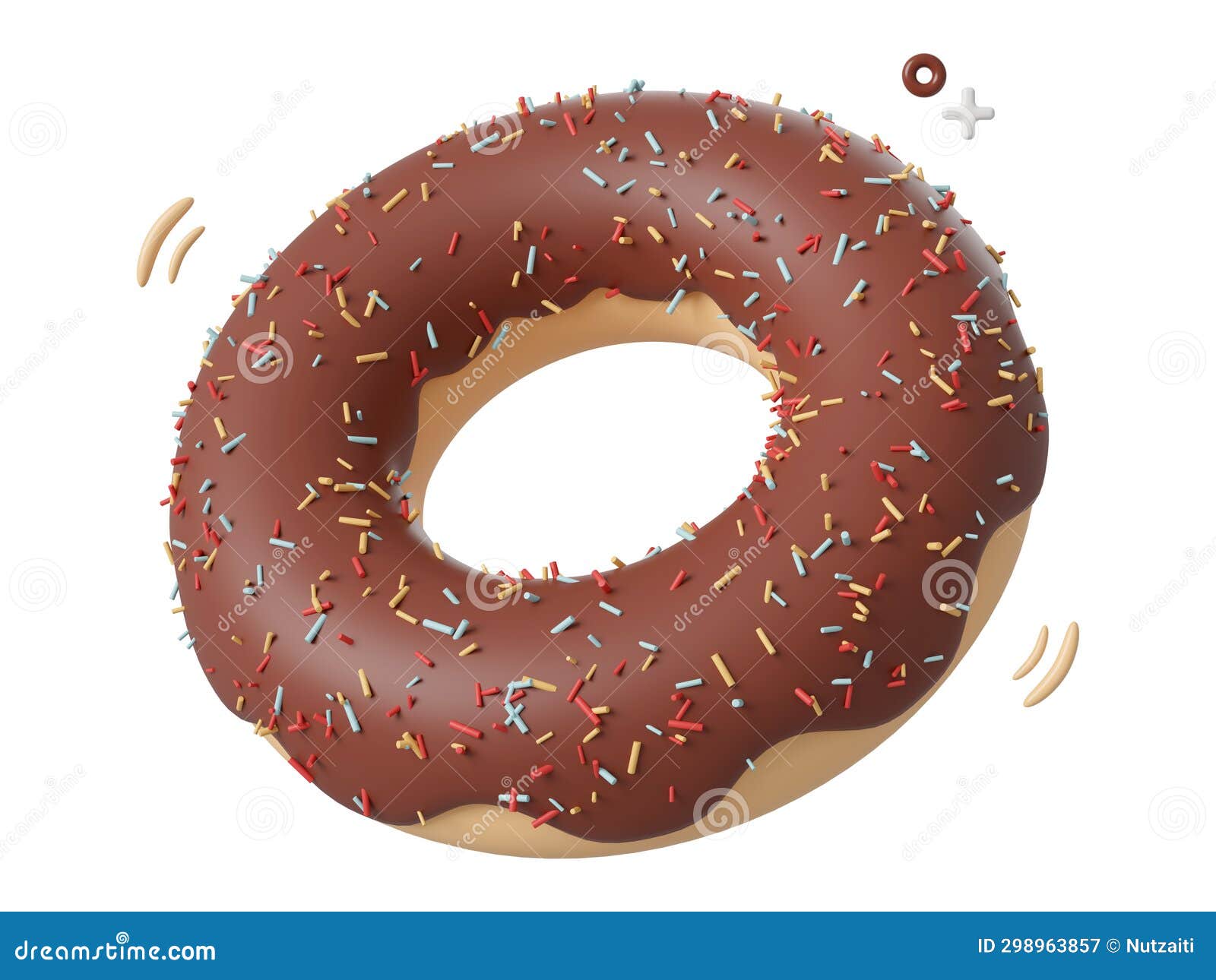 Chocolate Donut Cartoon Style Stock Illustration - Illustration of ...