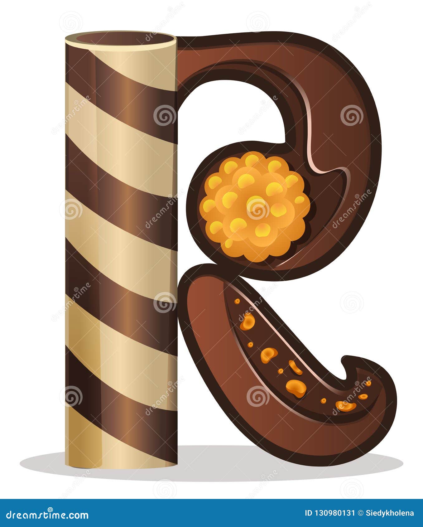 Chocolate Dos Doces Da Letra R Ilustração Stock - Ilustração de ...