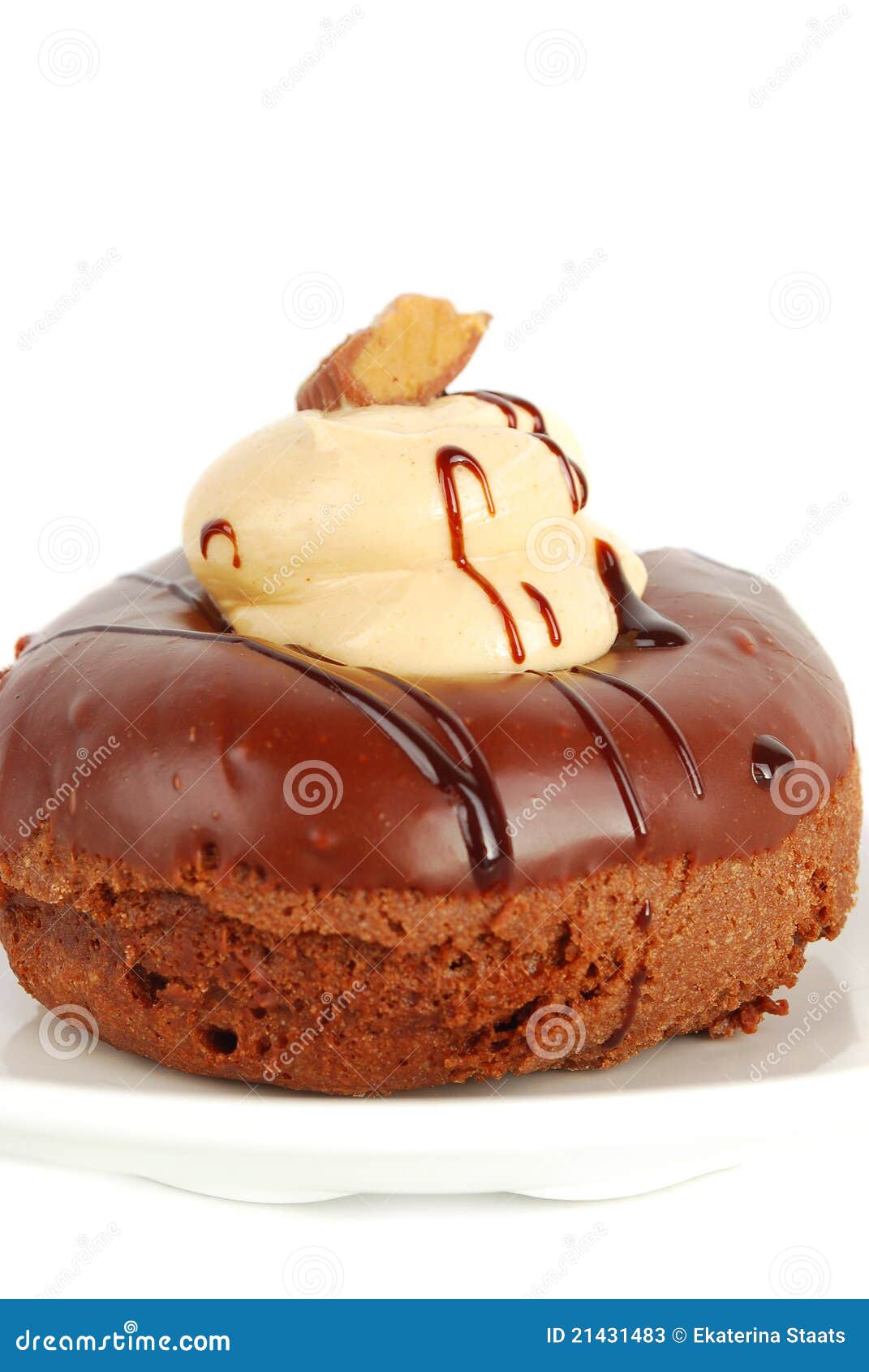 Chocolate Doughnut with Creamy Feeling Stock Image - Image of clacking ...