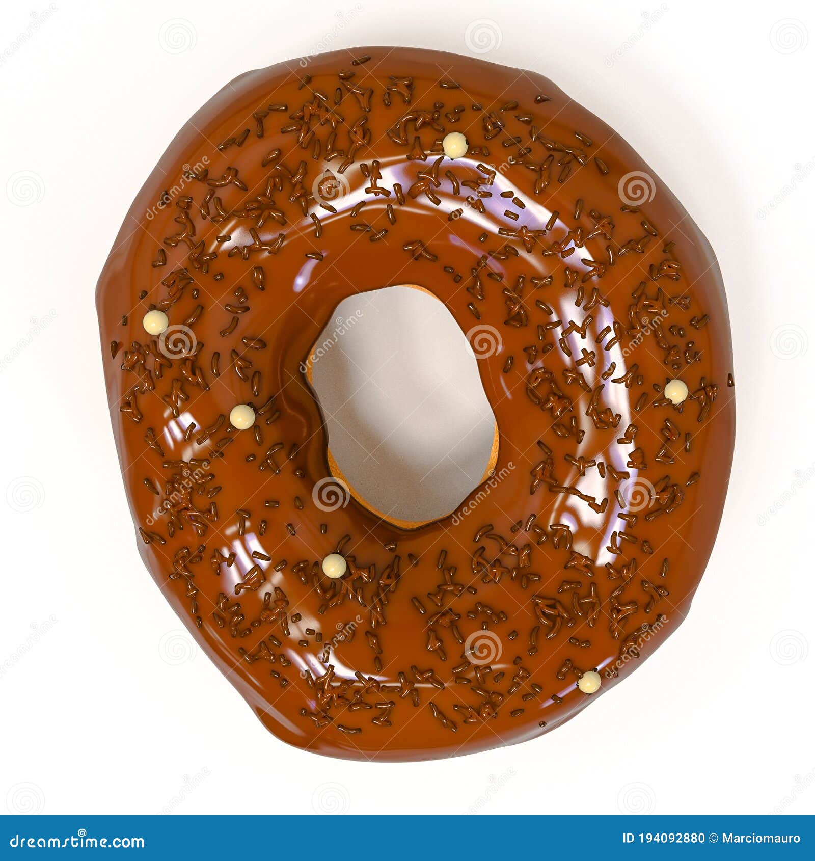 Chocolate Doughnut Top View Stock Illustration - Illustration of color ...