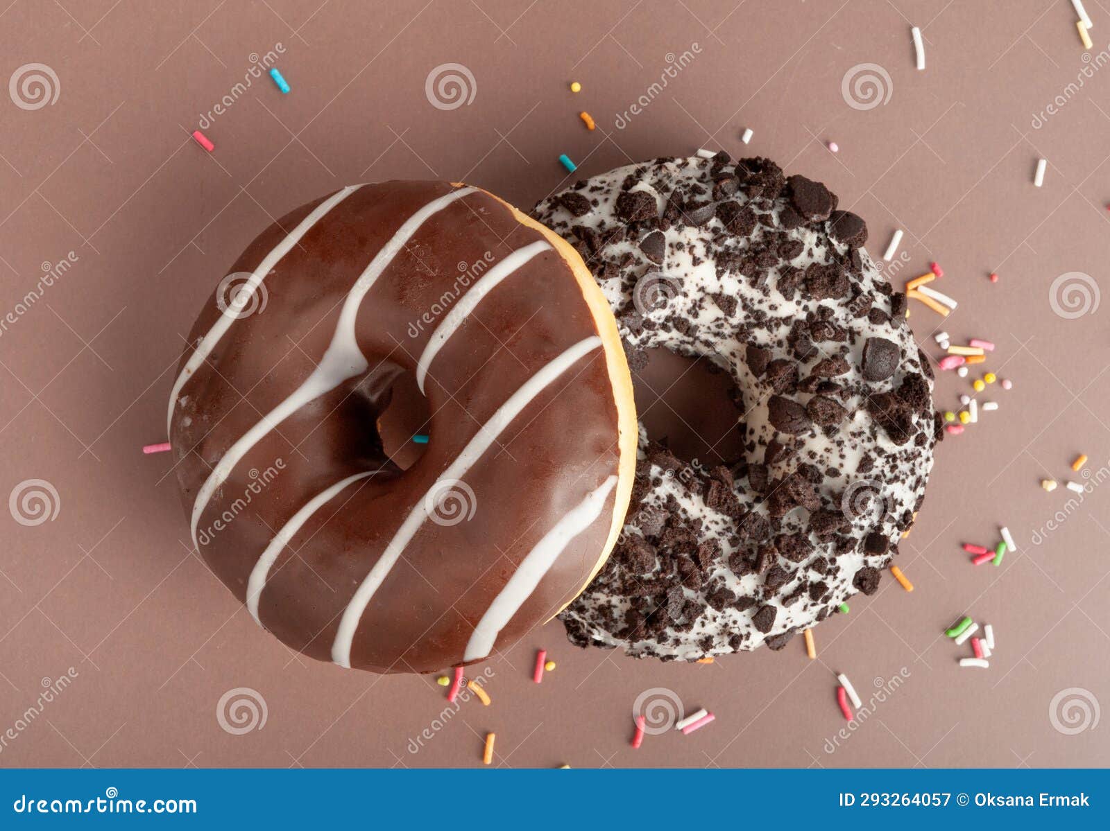 Chocolate Doughnuts Isolated, Brown Donuts Stock Image - Image of cake ...