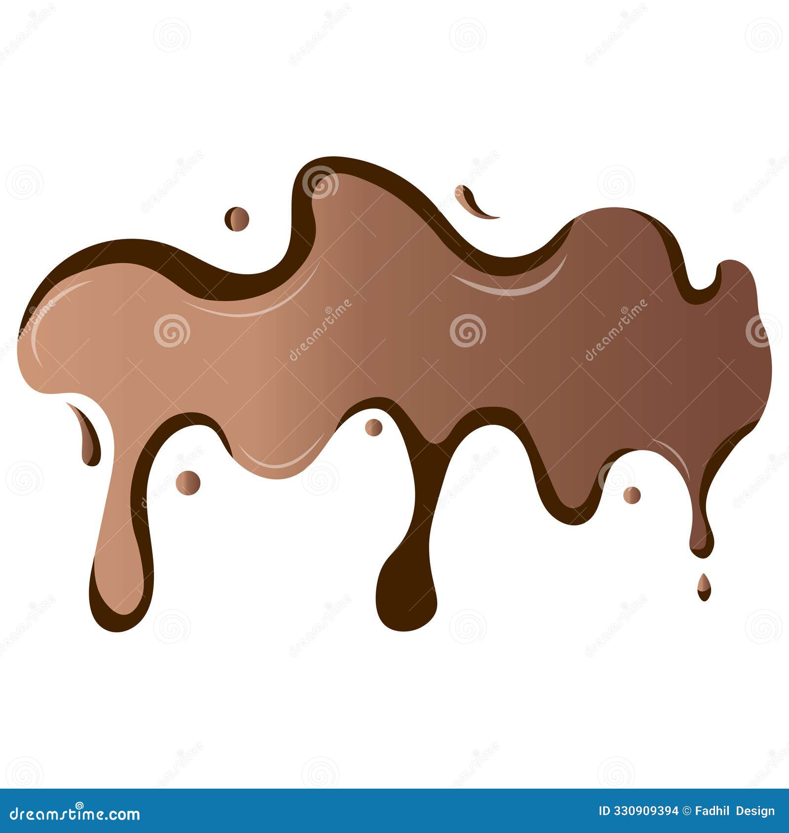 Chocolate Melt Illustration with Trendy Cartoon Design. Isolated Vector ...