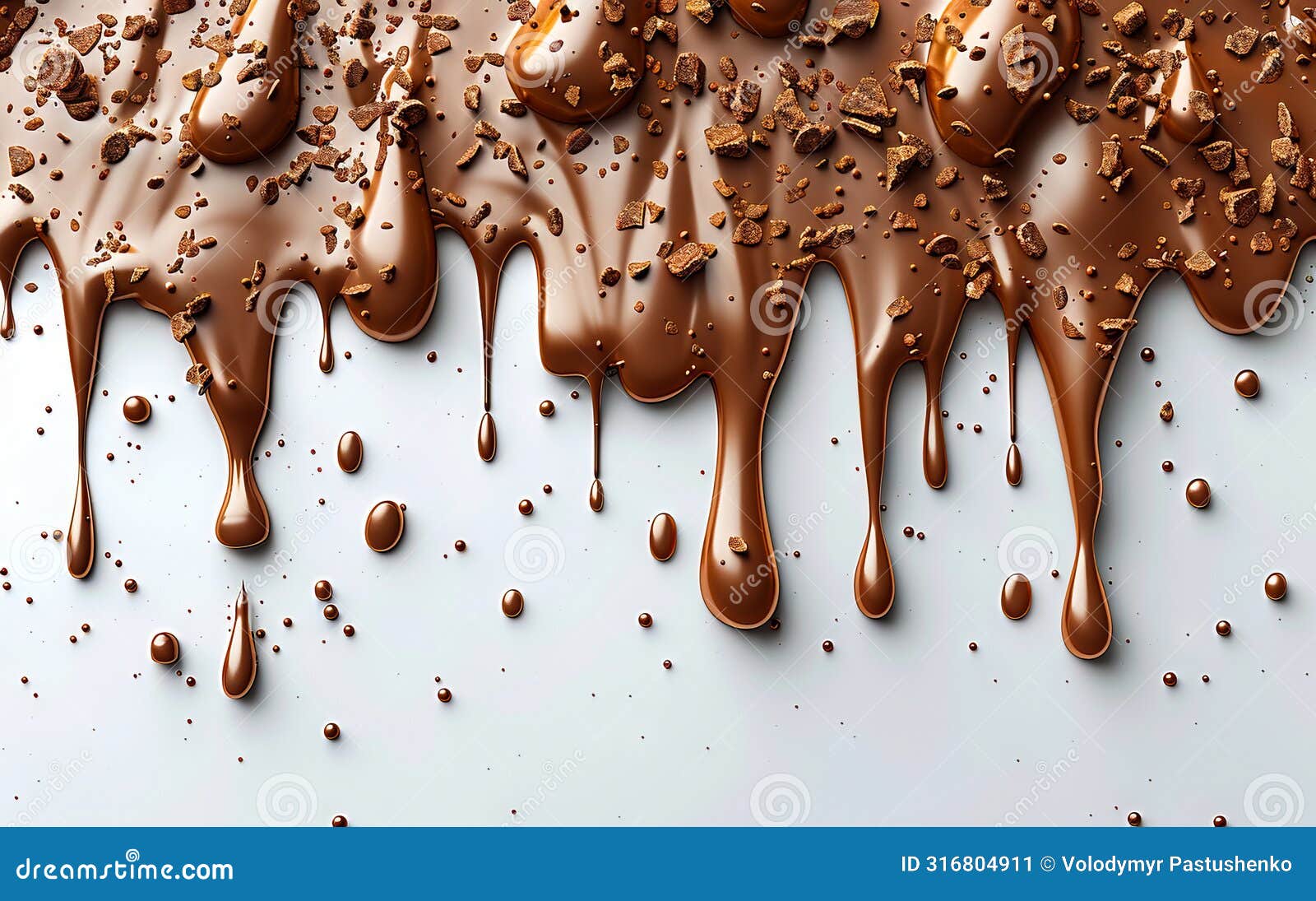 Chocolate Dripping on a White Background Stock Image - Image of solids ...