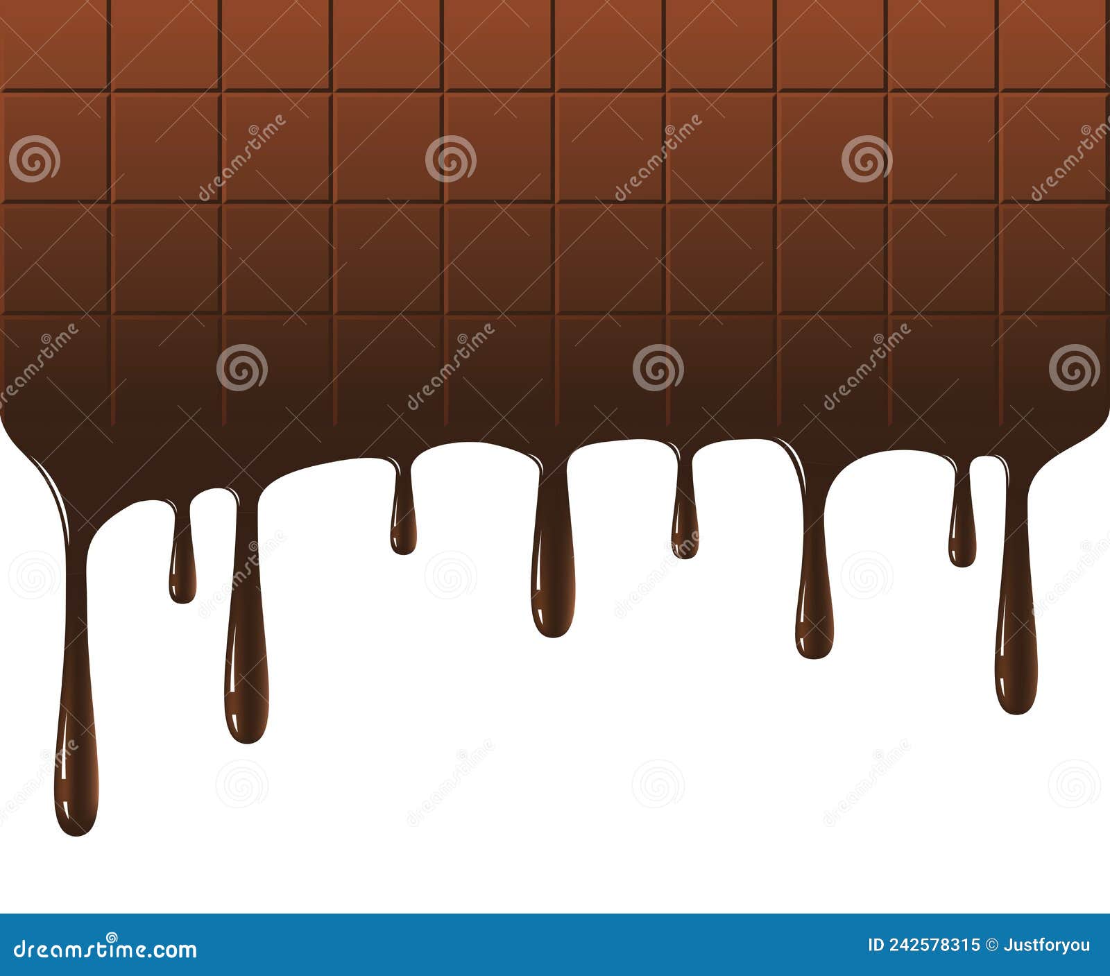 Chocolate Drips Vector Illustration Isolated on White Background Stock ...