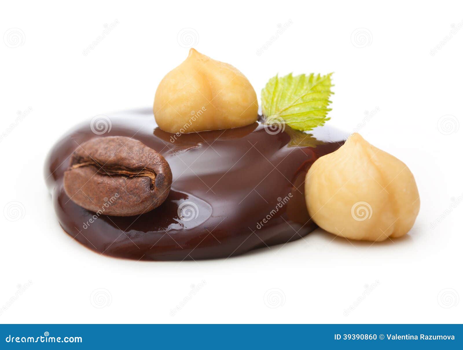 Chocolate Drop With Nuts And Coffee Grain Stock Photography ...