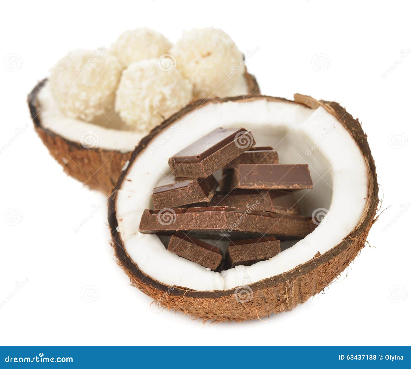 Chocolate e coco foto de stock. Imagem de trufas, pralina - 63437188