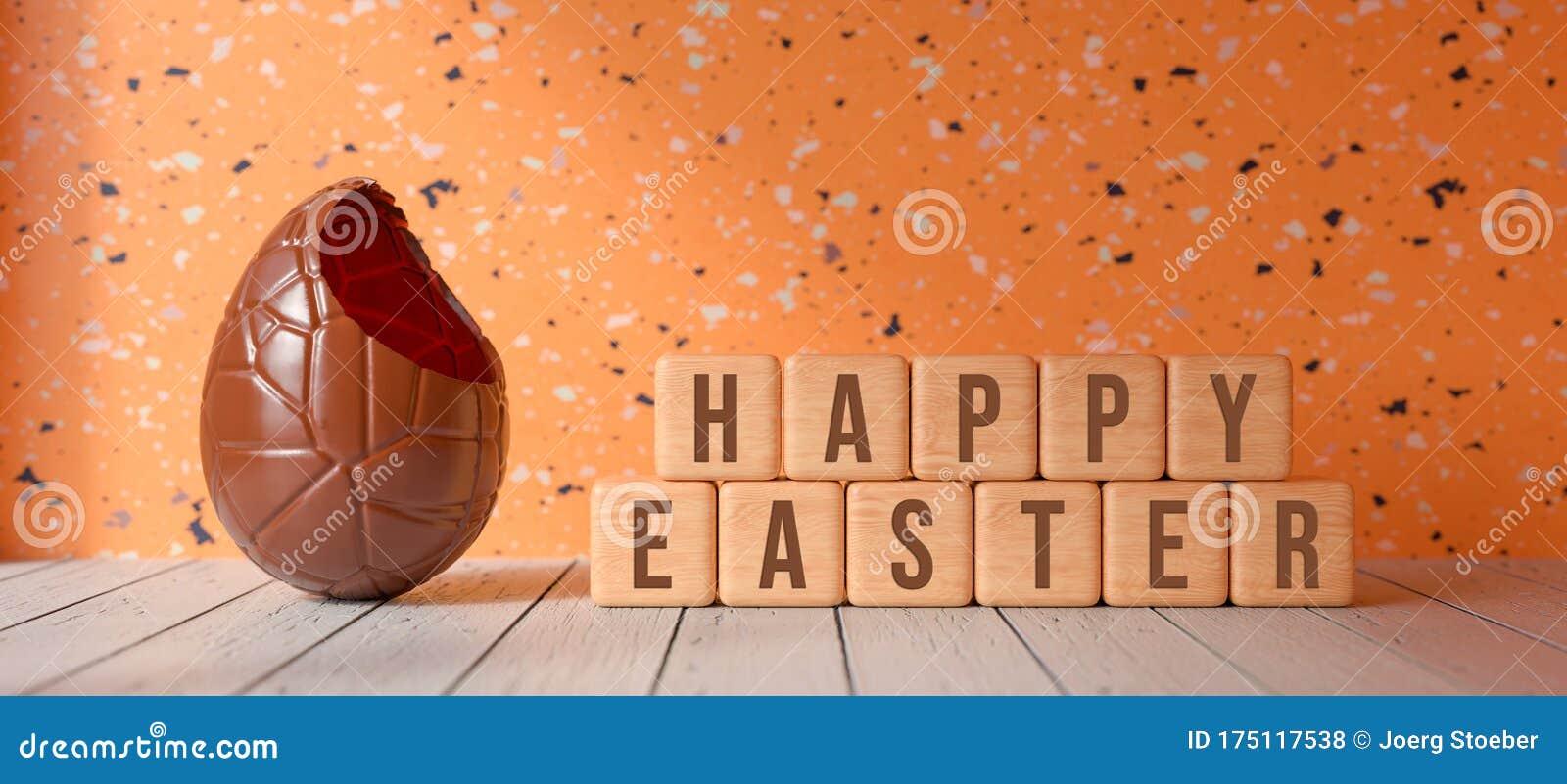 Chocolate Easter Egg with Cubes and the Message HAPPY EASTER - 3D ...