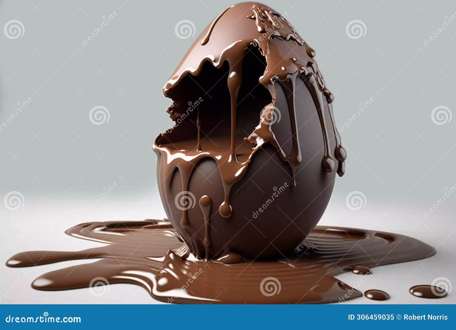 A Chocolate Easter Egg Melting into a Beautiful Silky Rippled Puddle ...