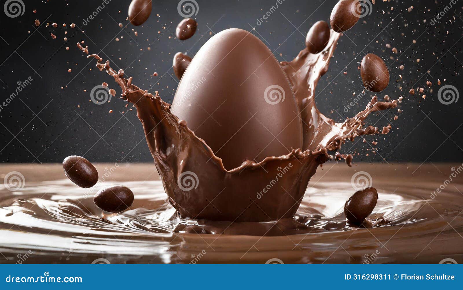 Chocolate Easter Egg Splash Stock Illustration - Illustration of curve ...