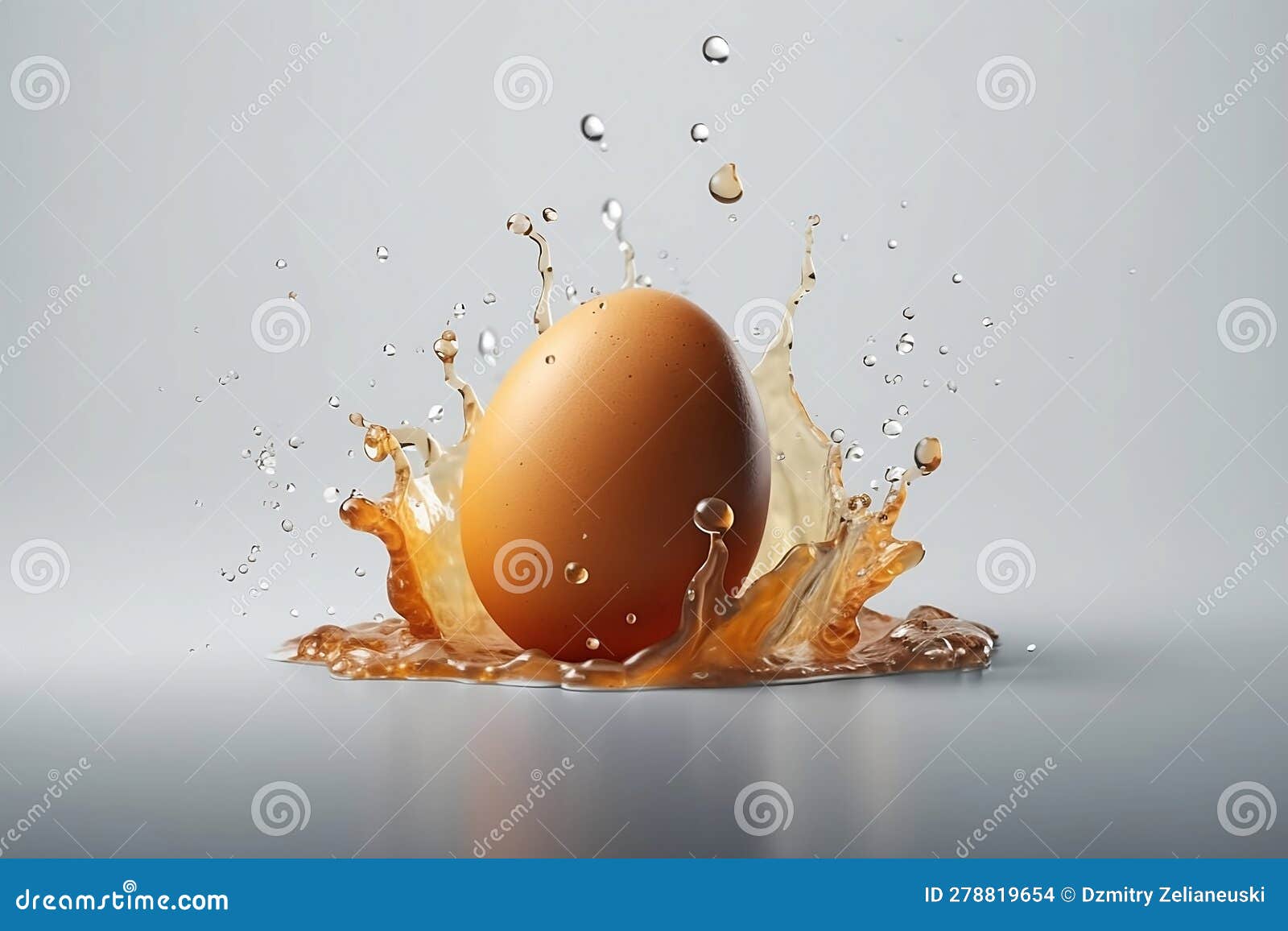 Chocolate Easter Egg with Splash. Generative AI. Stock Illustration ...