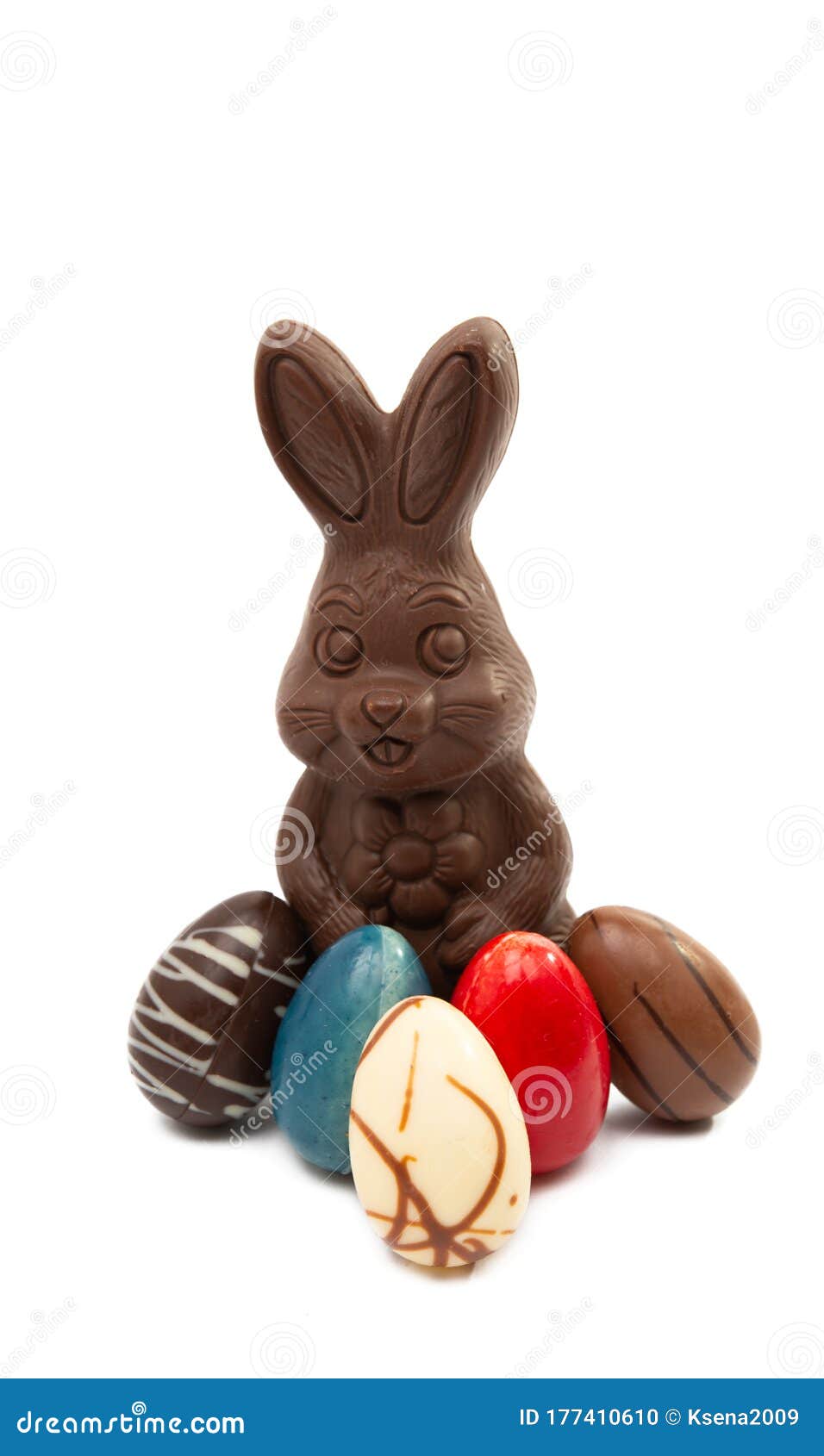 Chocolate Easter Eggs and Chocolate Bunny Stock Photo - Image of ...