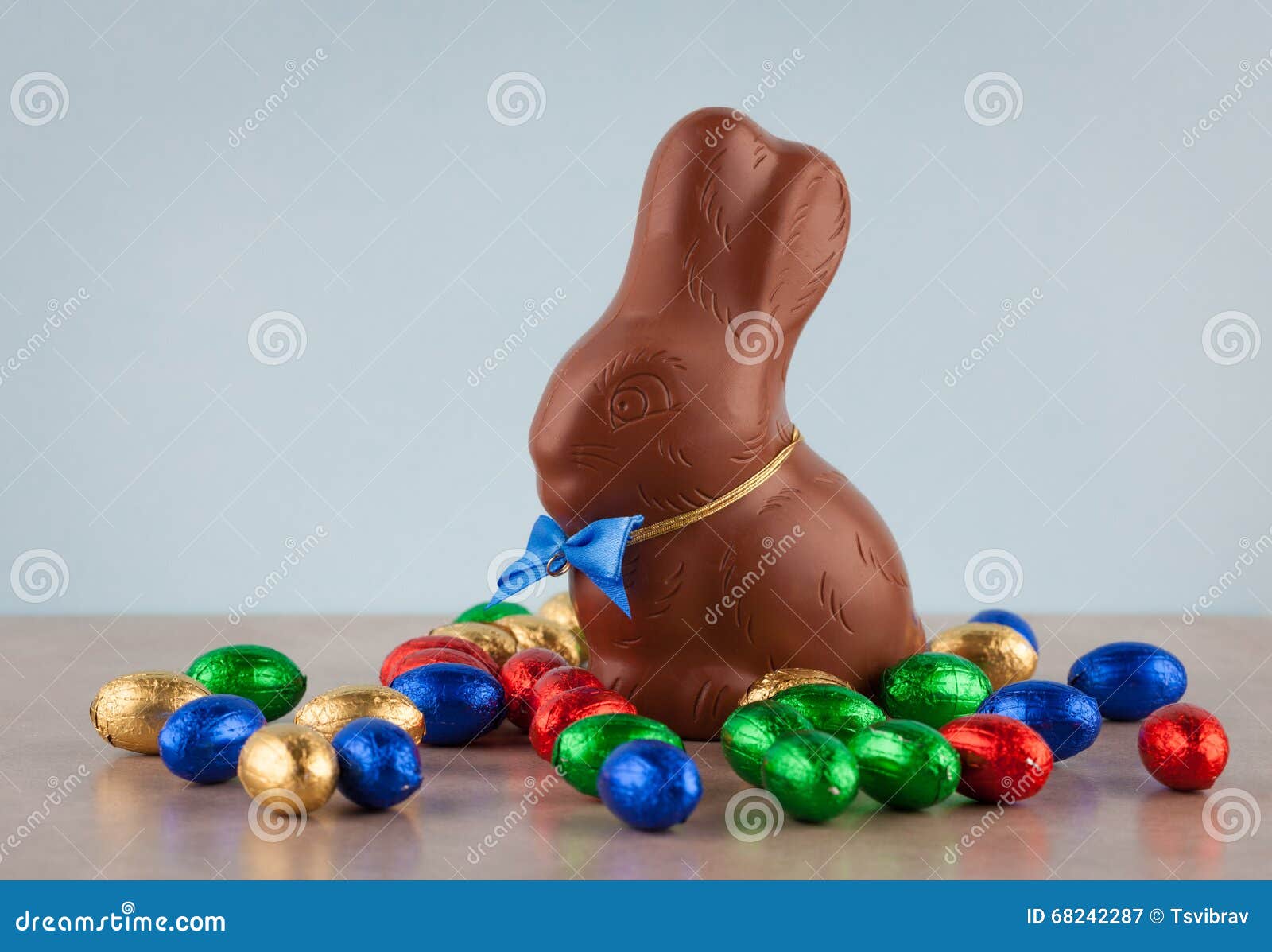 Chocolate Easter Eggs and Bunny Stock Image - Image of bunny, greetings ...