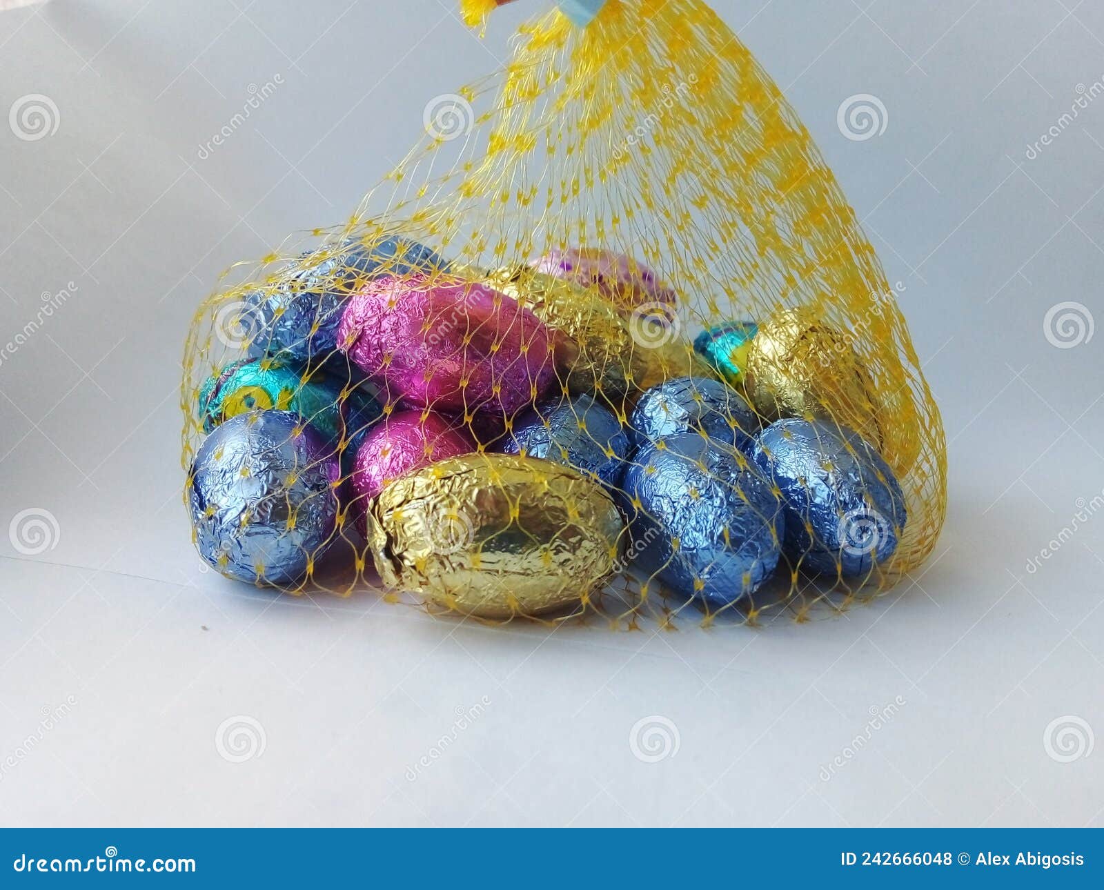 Chocolate Easter Eggs in a Net Candy Stock Photo - Image of chocolate ...