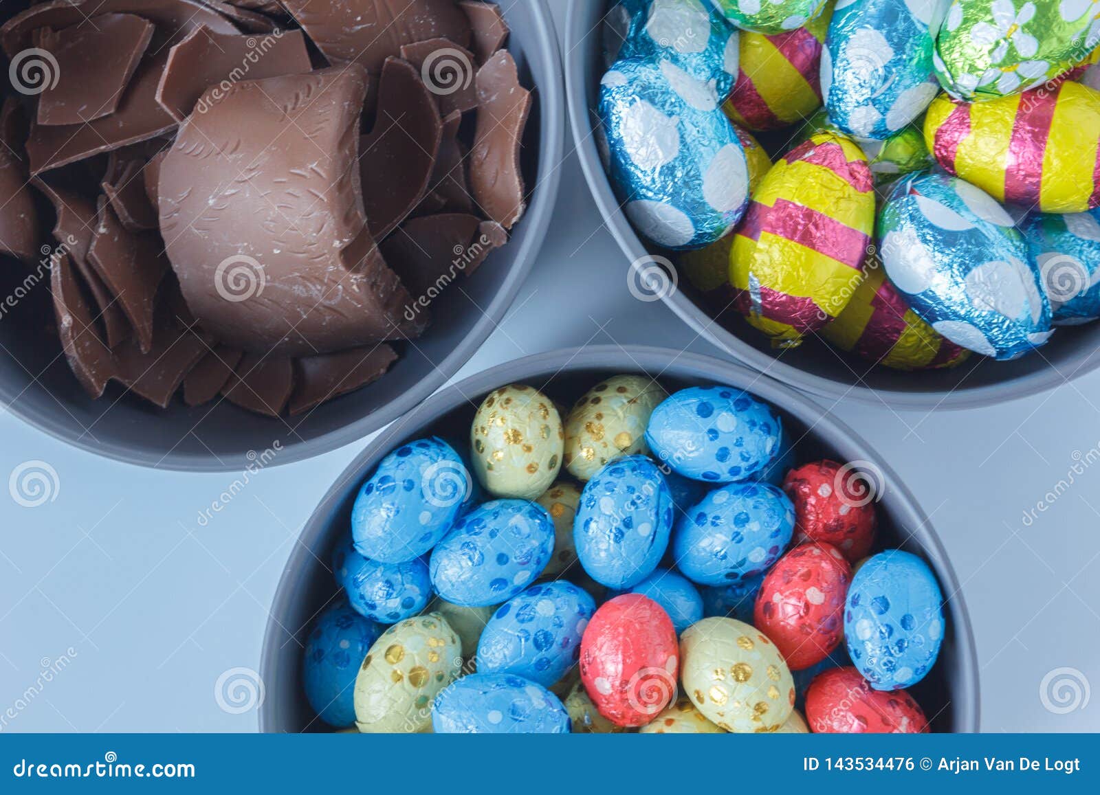 Chocolate Easter Eggs and Pieces of a Chocolate Easter Bunny Stock ...