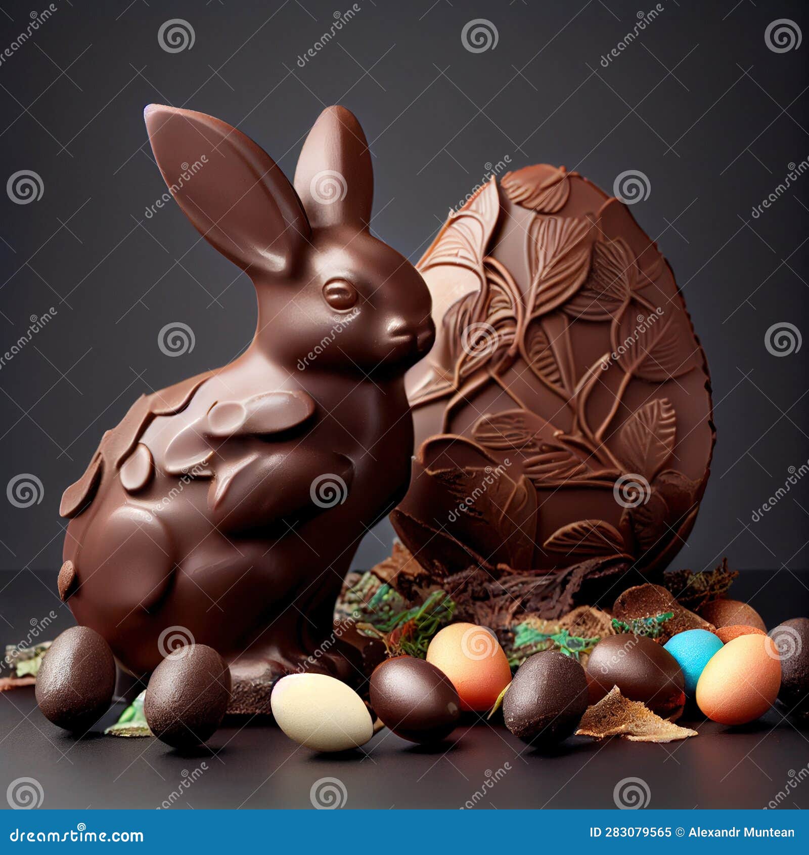 Chocolate easter rabbit. stock illustration. Illustration of season ...