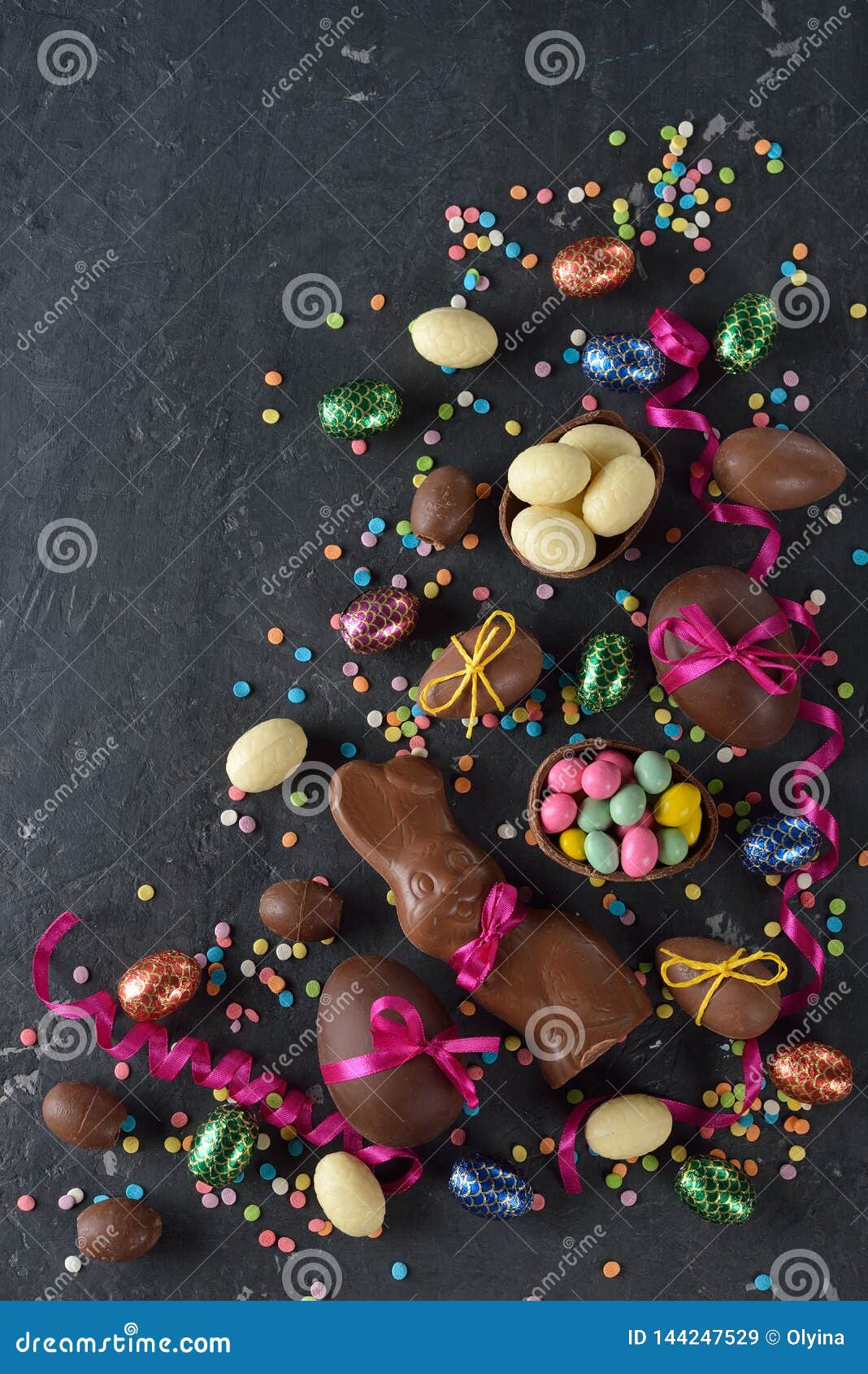 Chocolate Easter sweets stock image. Image of confectionery - 144247529